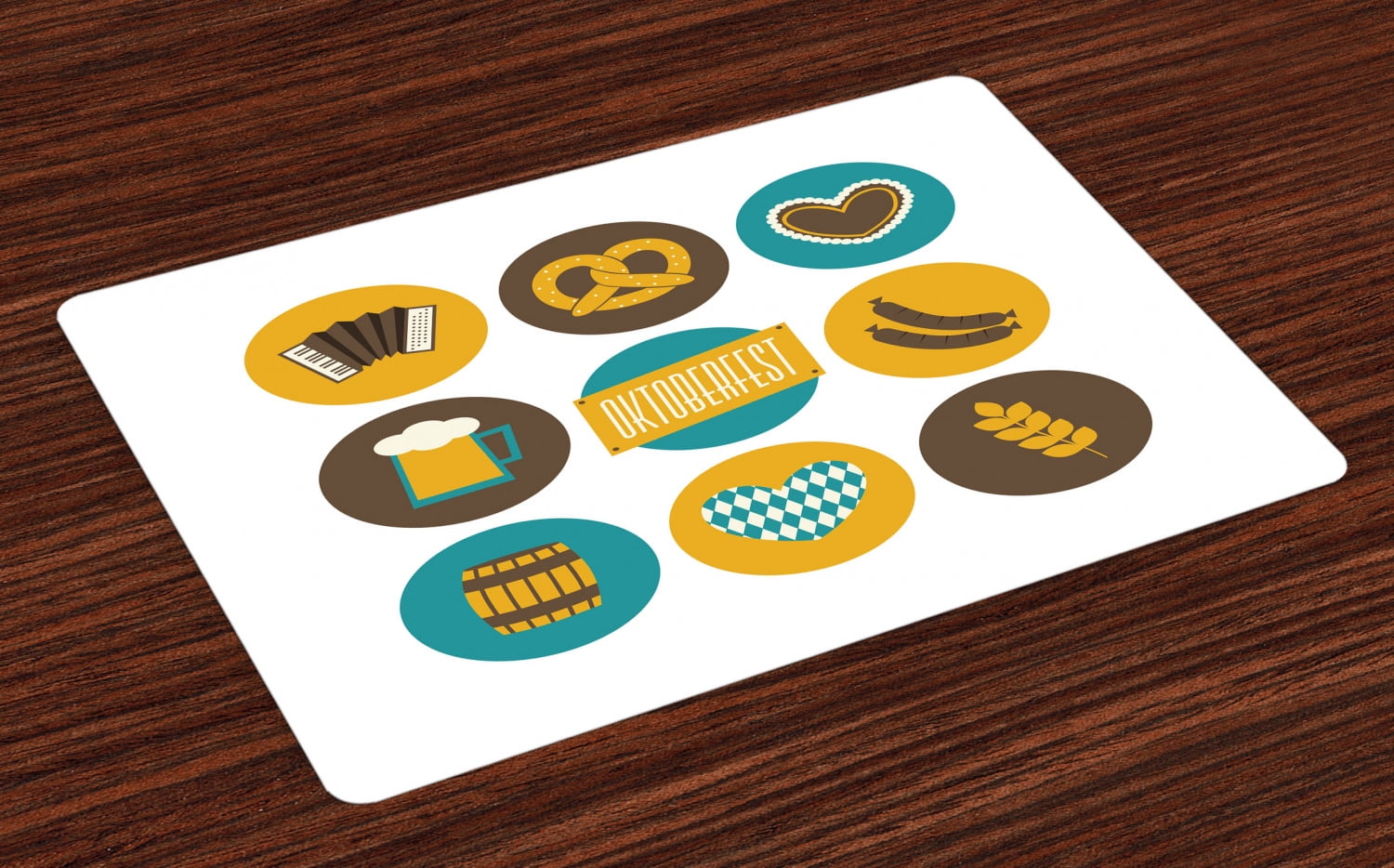 Ambesonne German Place Mats Set of 4, Oktoberfest, Standard Size, Earth ...