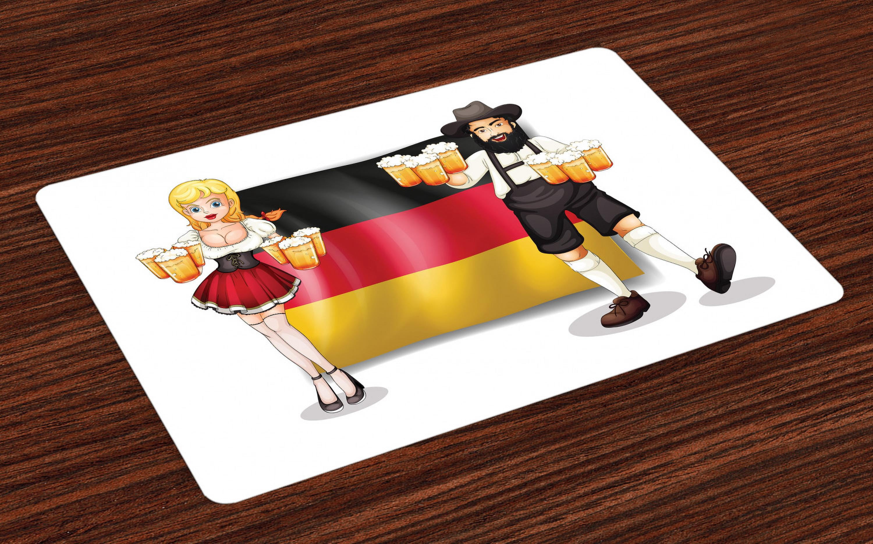 Ambesonne German Place Mats Set of 4, Traditional Man Woman, Standard ...