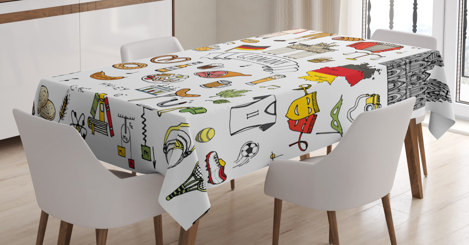 Ambesonne German Tablecloth Rectangular Table Cover, European Culture ...