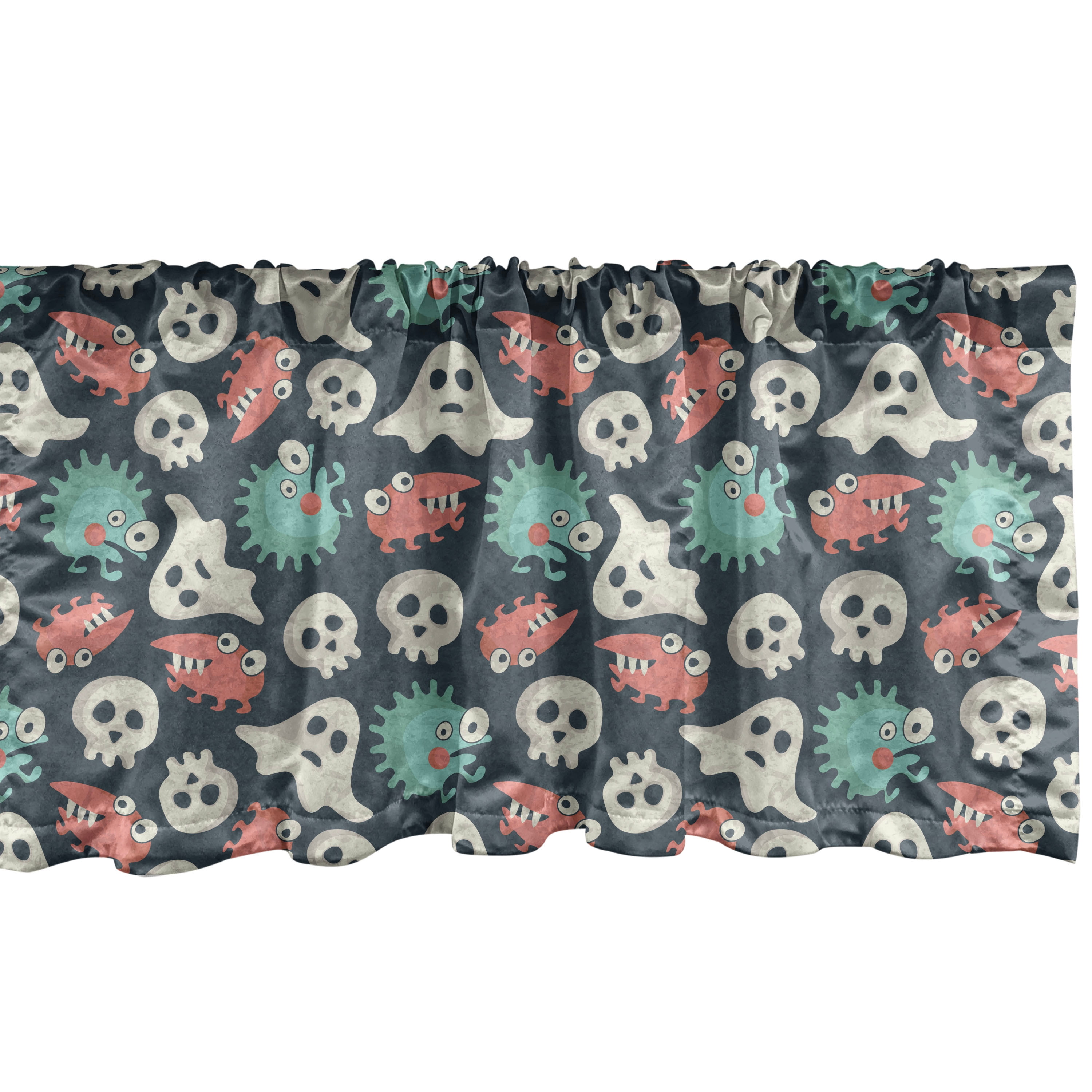 Ambesonne Ghost Window Valance, Pattern with Spooky Weird Monsters ...