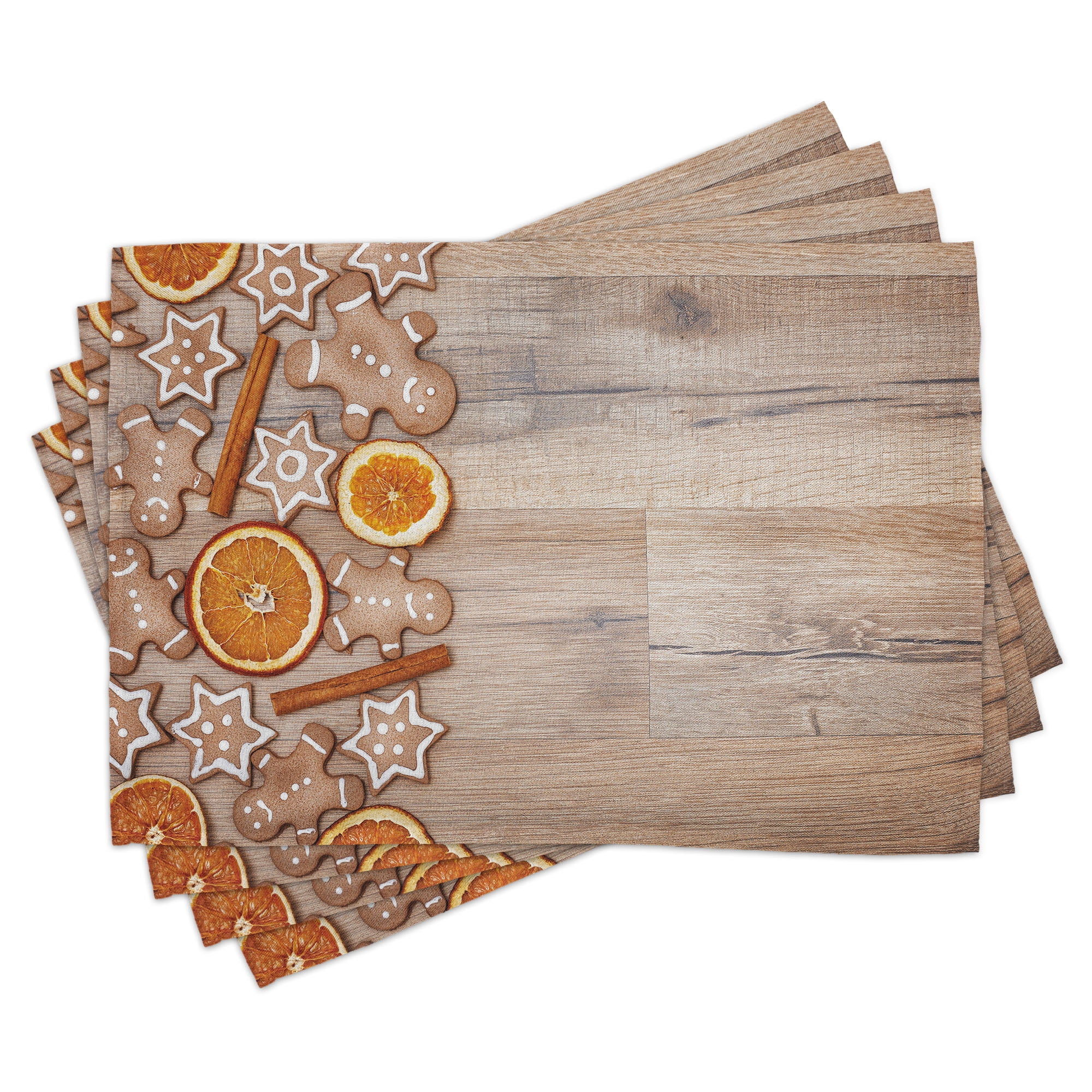 Ambesonne Gingerbread Man Place Mats Set of 4, Aromatic, Standard Size ...