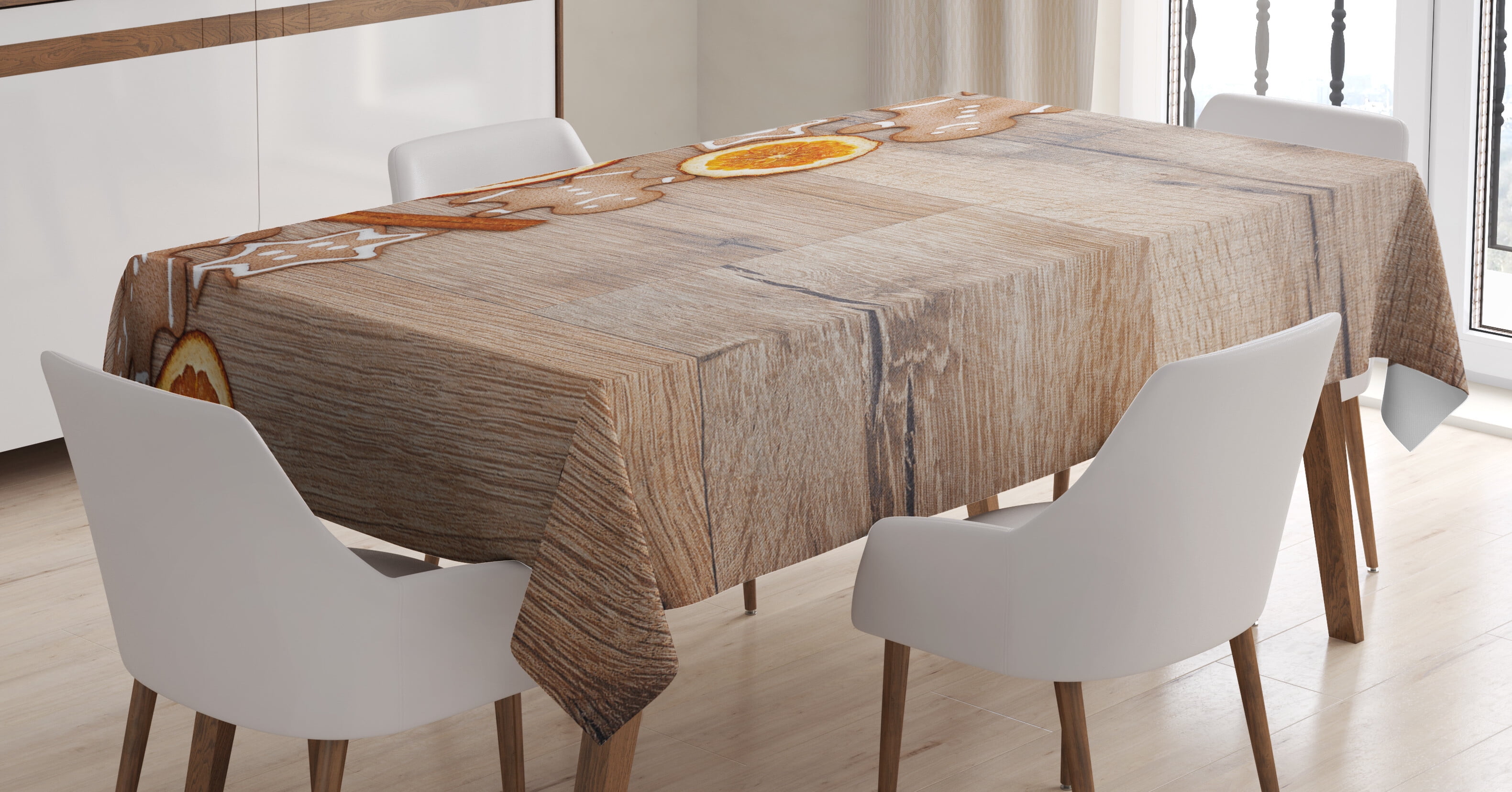 Ambesonne Gingerbread Man Tablecloth Rectangular Table Cover, Aromatic ...