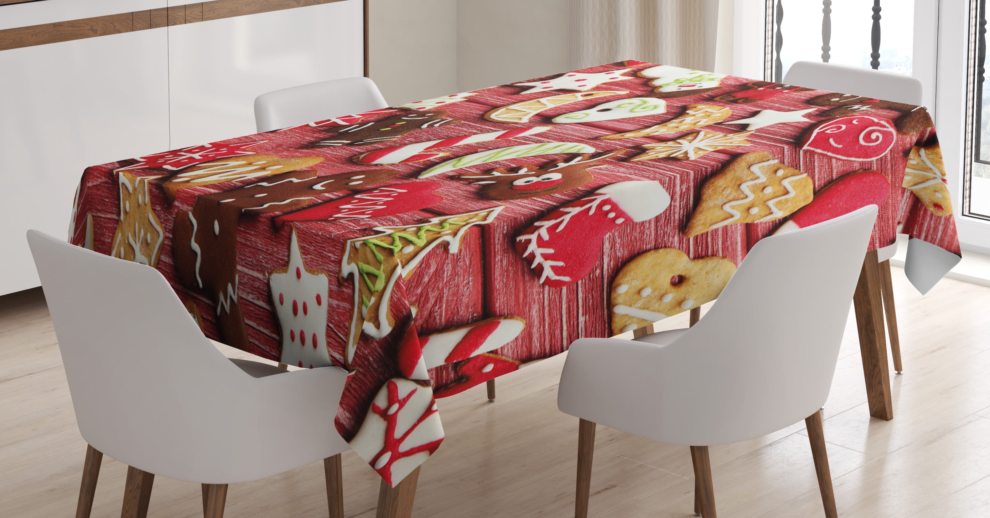 Ambesonne Gingerbread Man Tablecloth Rectangular Table Cover, Sugary ...