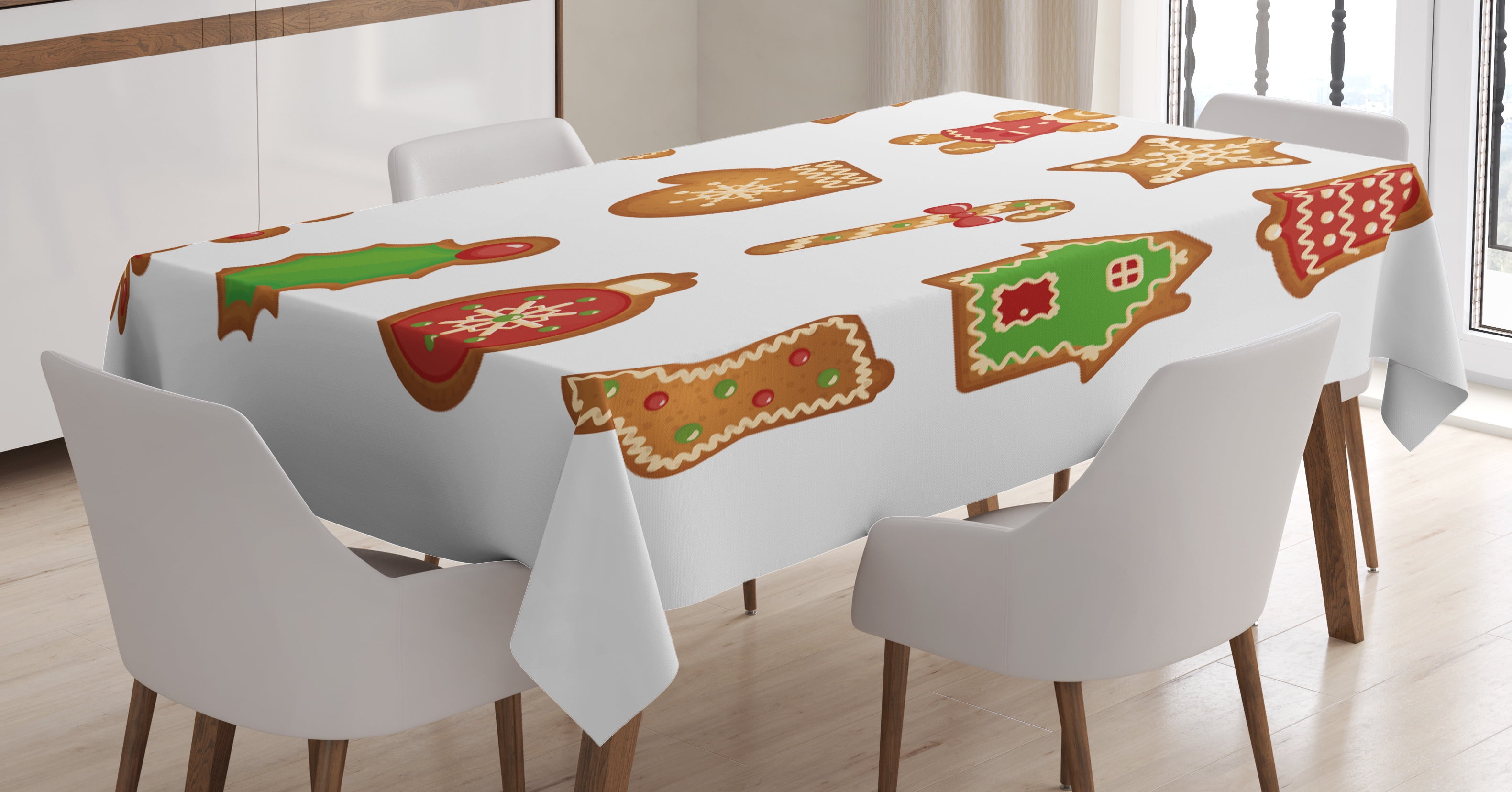 Ambesonne Gingerbread Man Tablecloth Rectangular Table Cover, Various ...