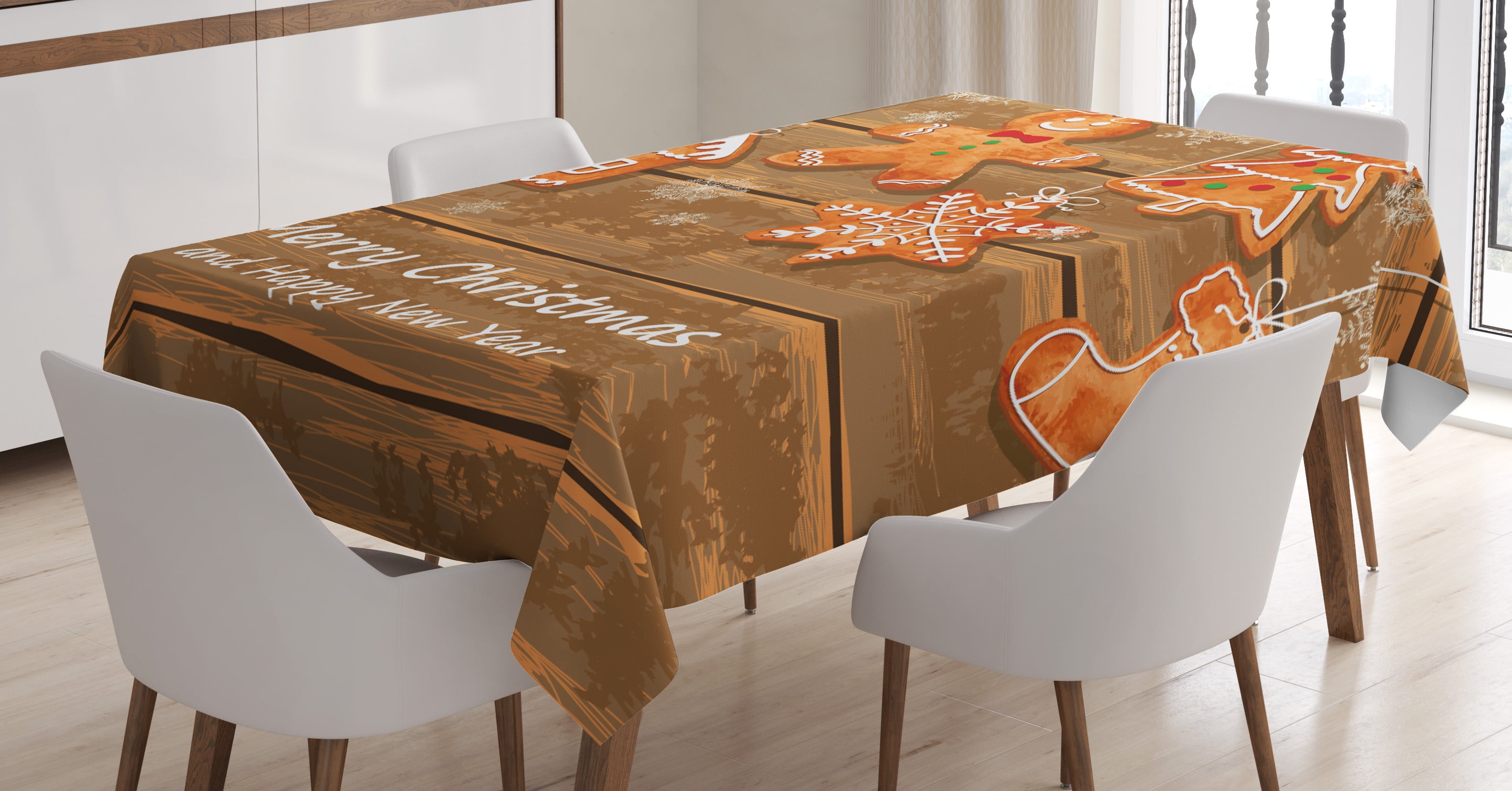 Ambesonne Gingerbread Man Tablecloth Rectangular Table Cover ...