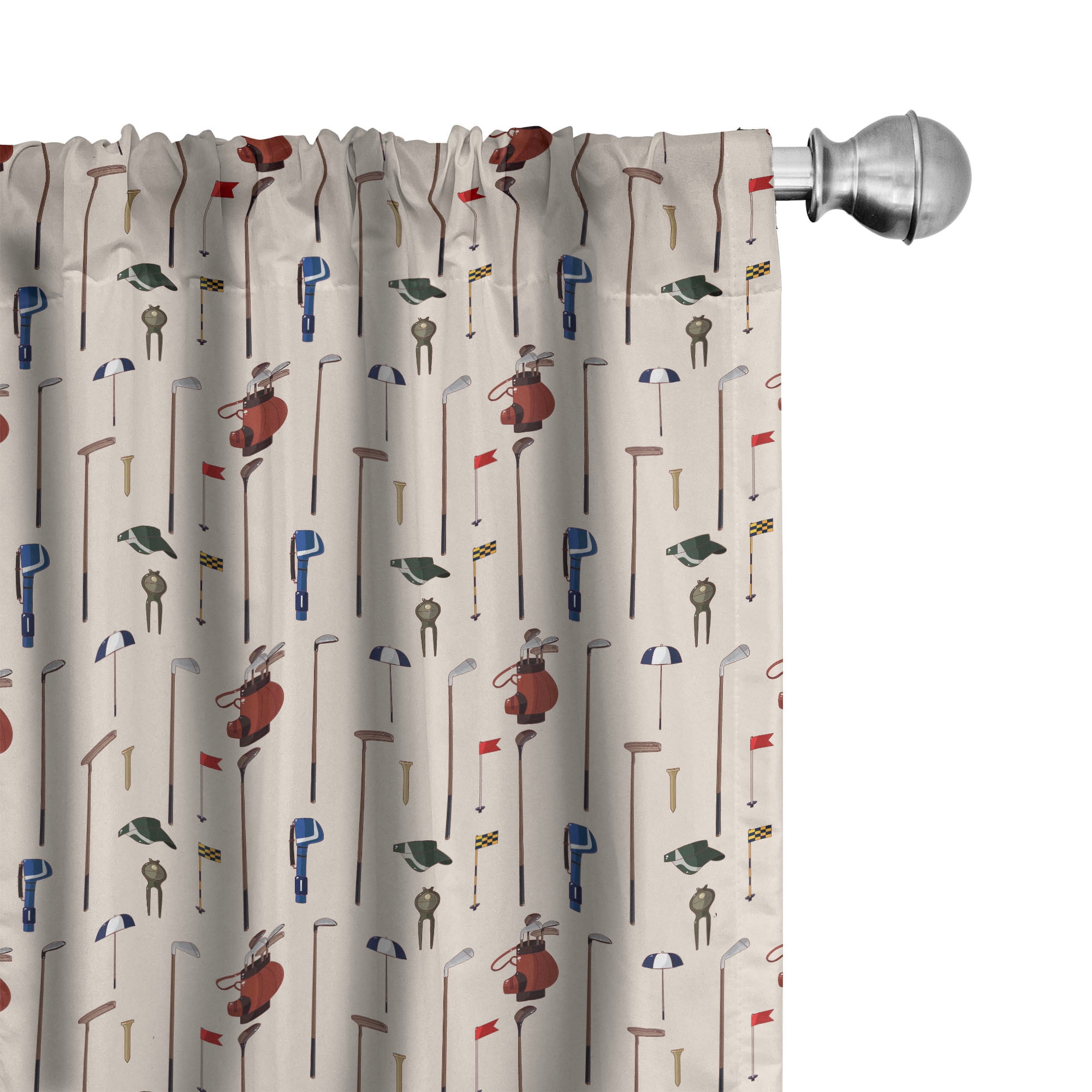Ambesonne Golf Curtains, Club and Ball Sport Themed, Pair of 28"x84 ...