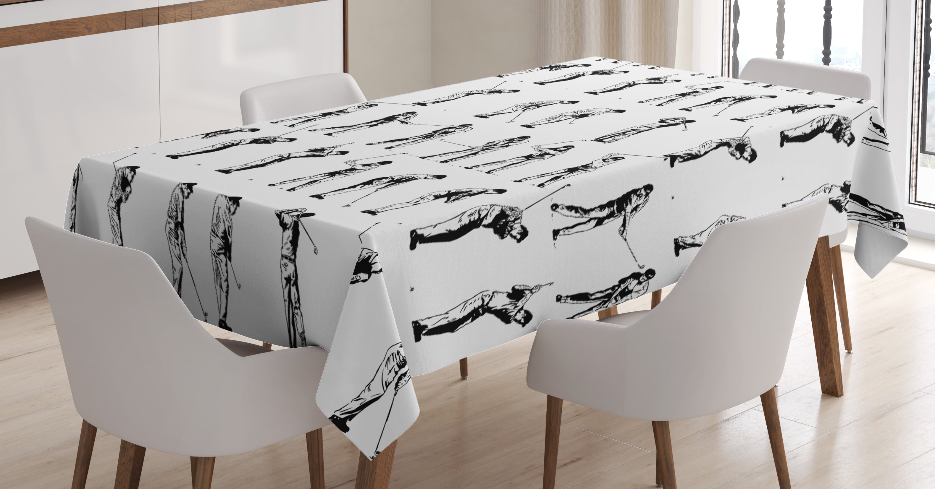 Ambesonne Golf Tablecloth Rectangular Table Cover, Golf Swing Hobby ...