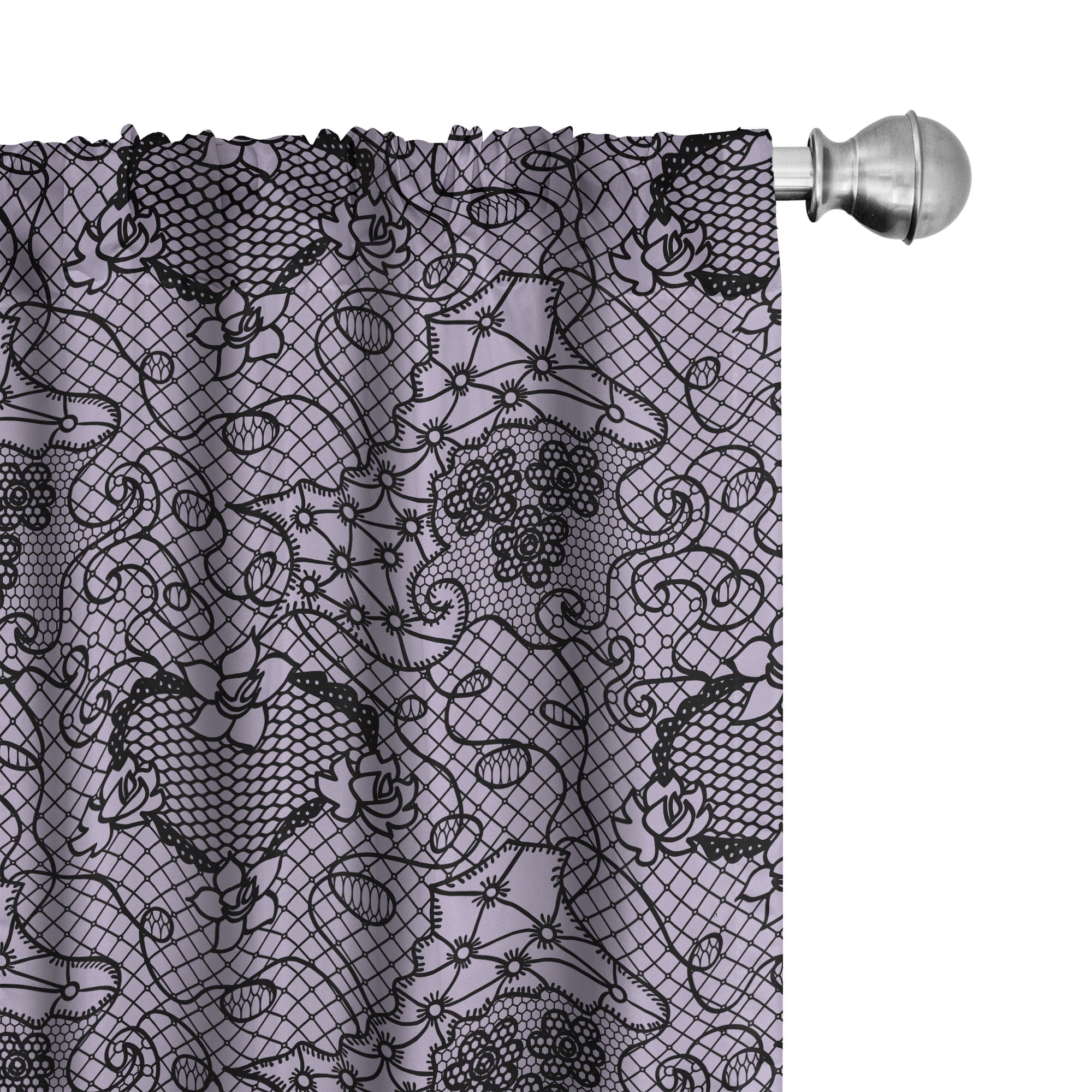 Ambesonne Gothic Curtains, Feminine Victorian Motif, Pair of 28"x63 ...