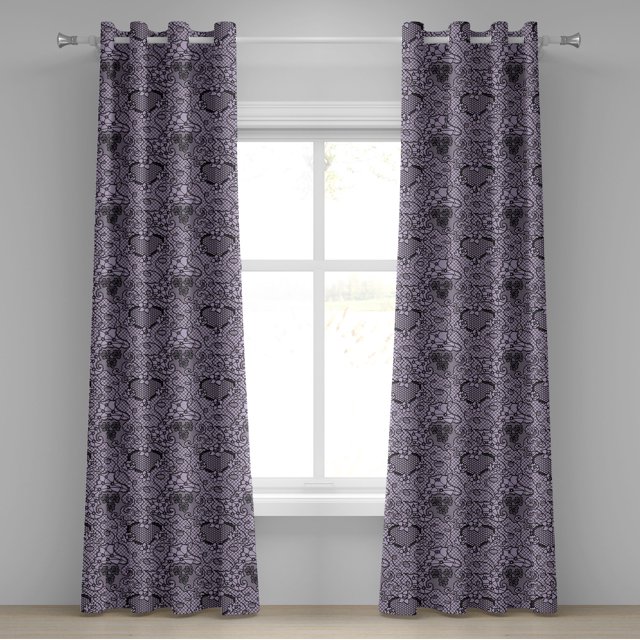 Ambesonne Gothic Grommet Curtain, Feminine Victorian Motif, 50" x 72 ...