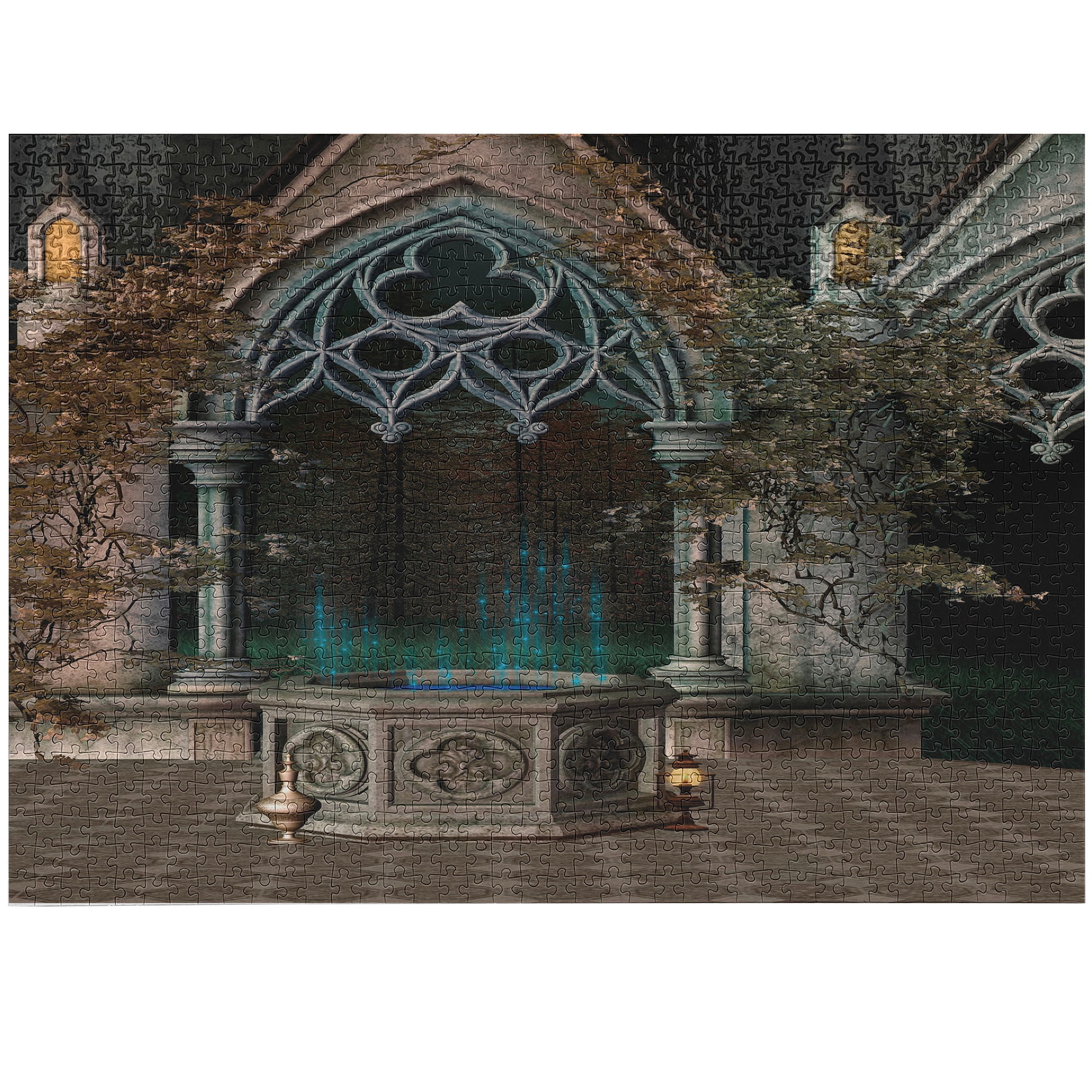 Ambesonne Gothic Jigsaw Puzzle, Old Gateway to Forest, Heirloom-Quality ...