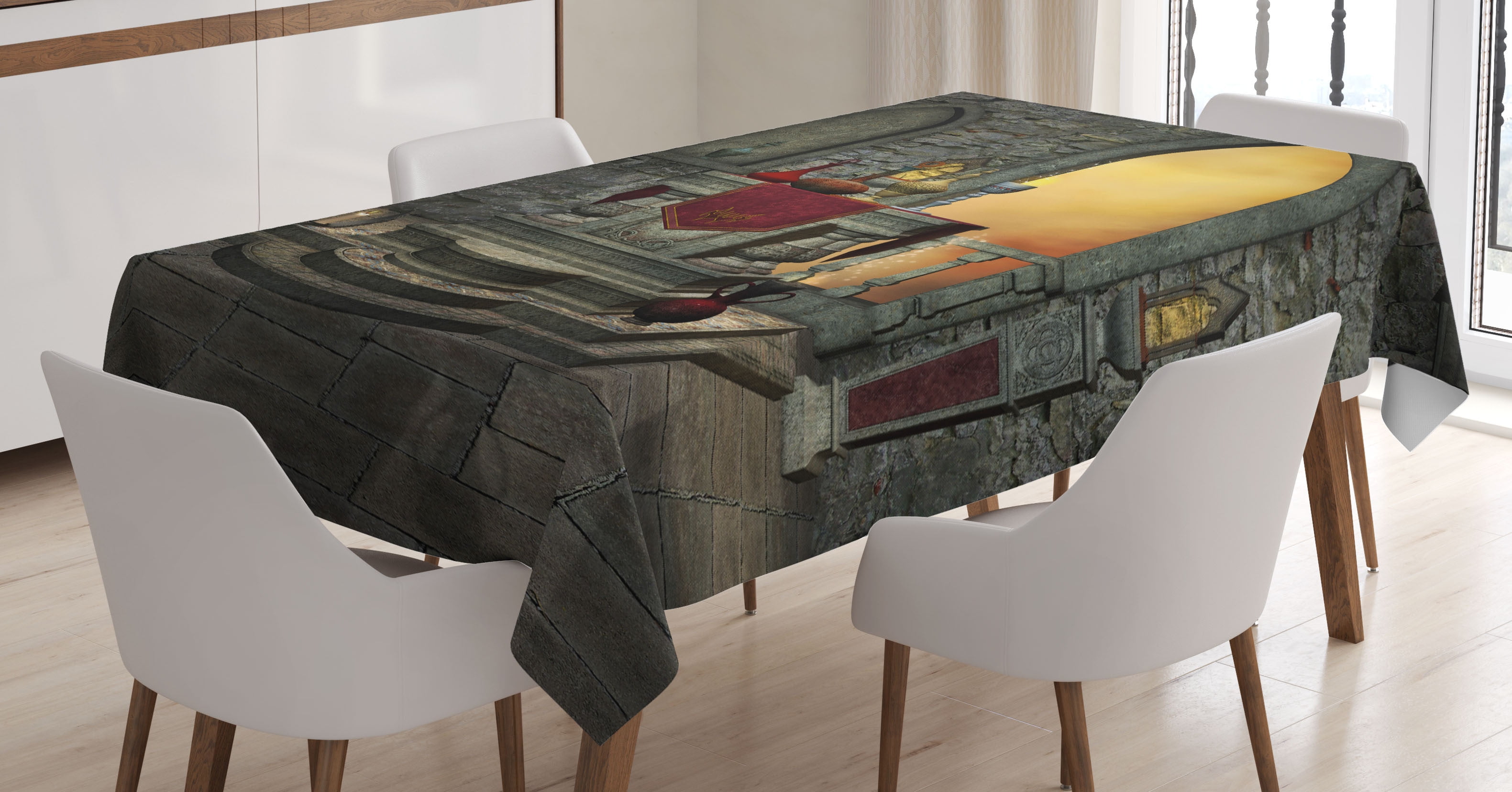 Ambesonne Gothic Tablecloth Rectangular Table Cover, Altar Design, 60 ...