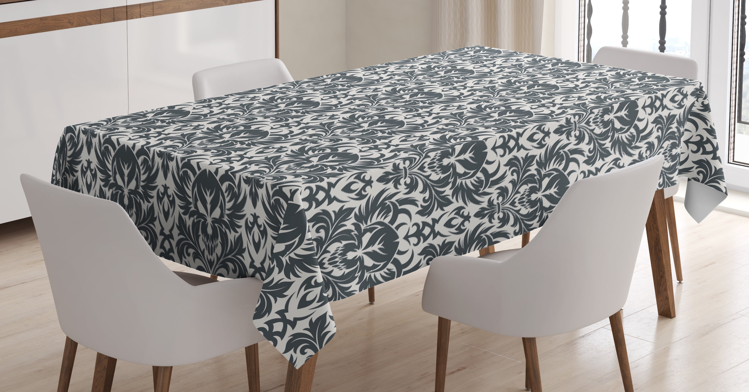 Ambesonne Gothic Tablecloth Rectangular Table Cover, Damask Inspired ...