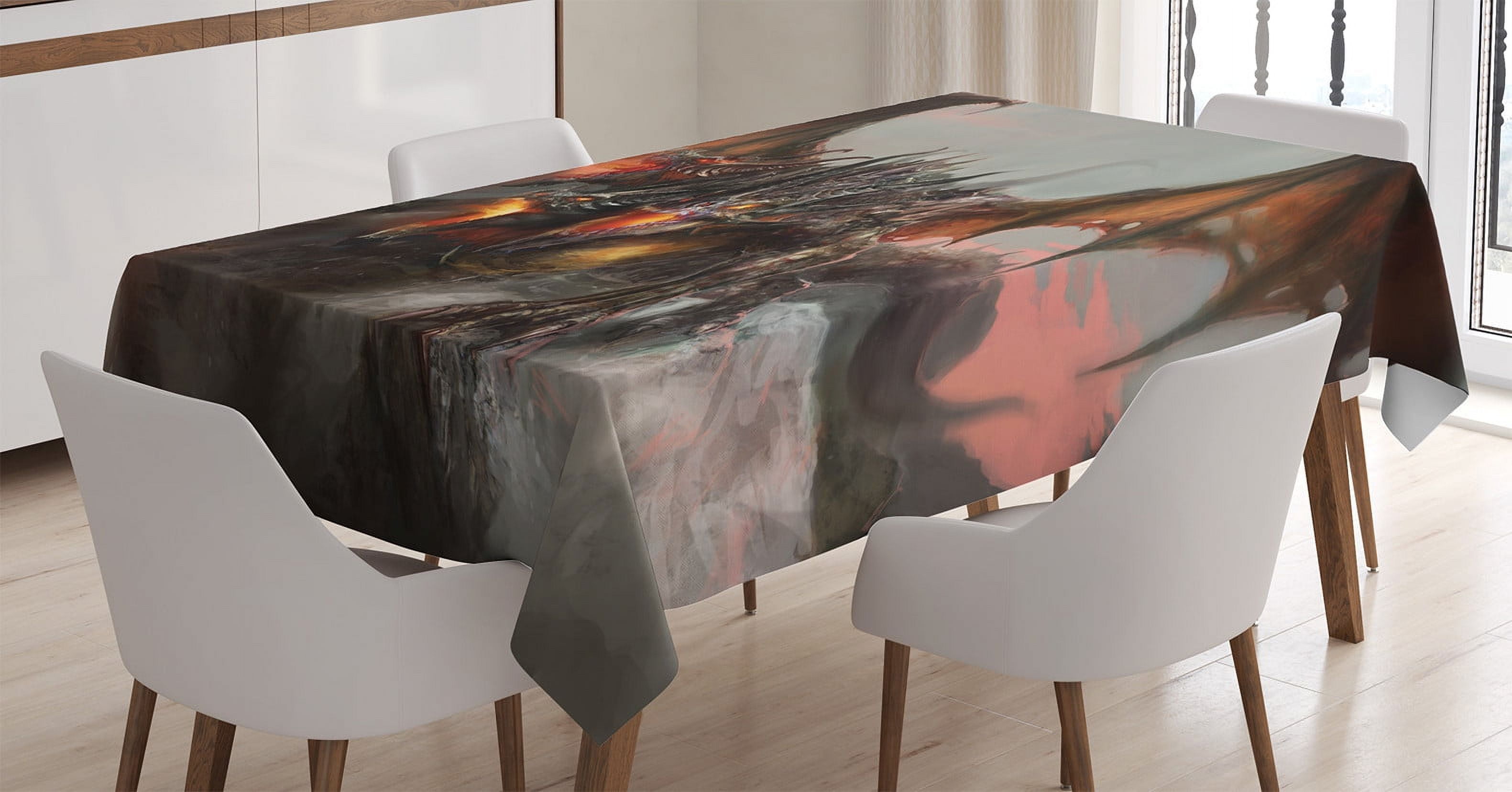 Ambesonne Gothic Tablecloth Rectangular Table Cover, Dragon Monster, 60 ...