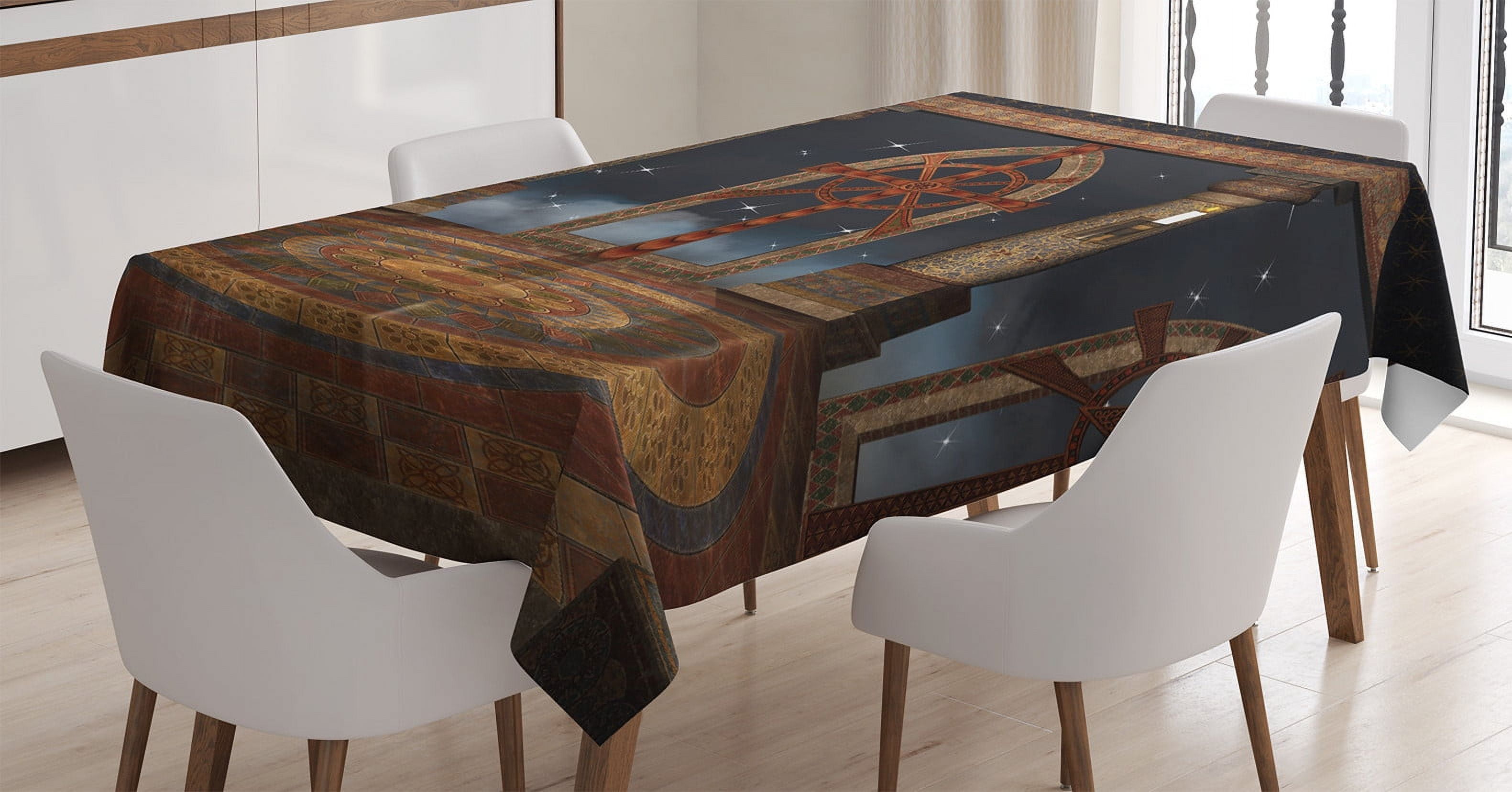 Ambesonne Gothic Tablecloth Rectangular Table Cover, Fantasy Building ...