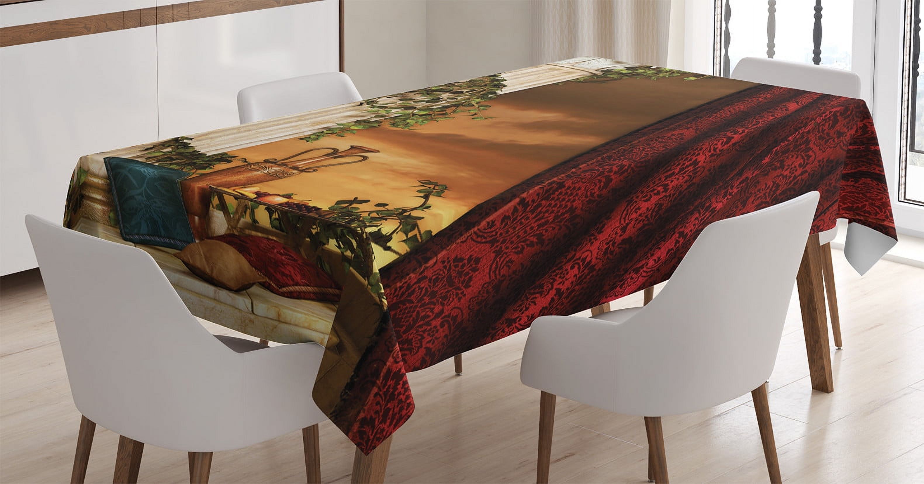 Ambesonne Gothic Tablecloth Rectangular Table Cover, Greek Scenery ...