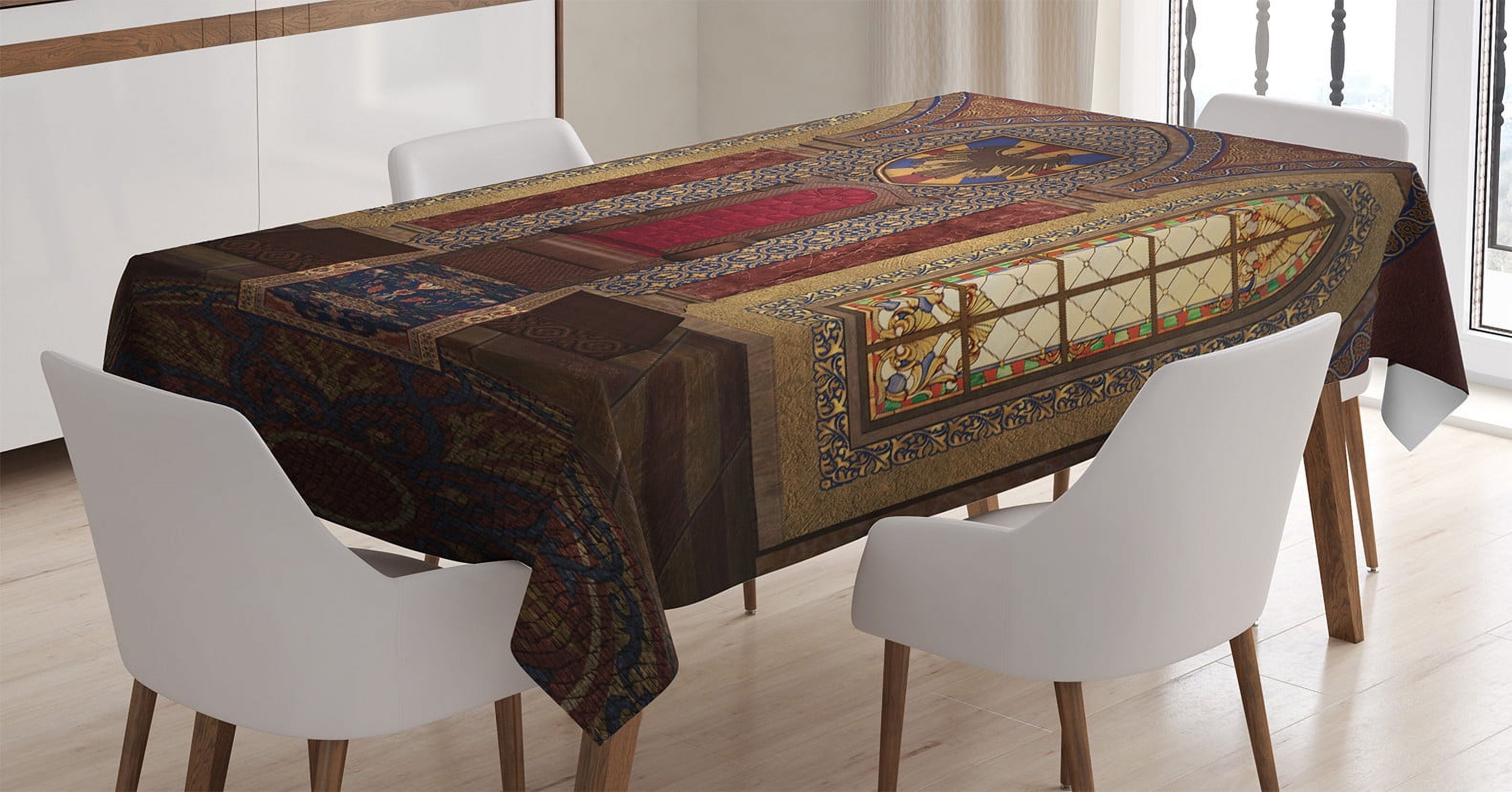 Ambesonne Gothic Tablecloth Rectangular Table Cover, Medieval Palace ...
