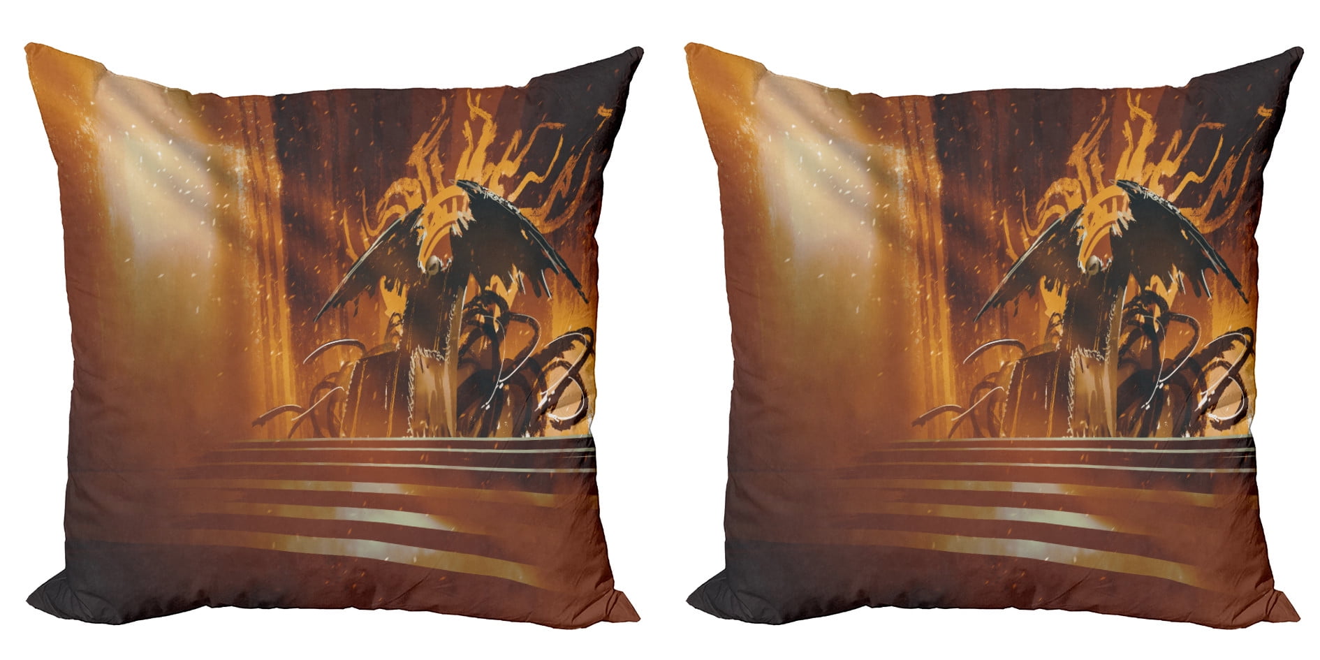 Ambesonne Gothic Throw Pillow Cover 2 Pack, Dark Fiction Emblem, 18 ...