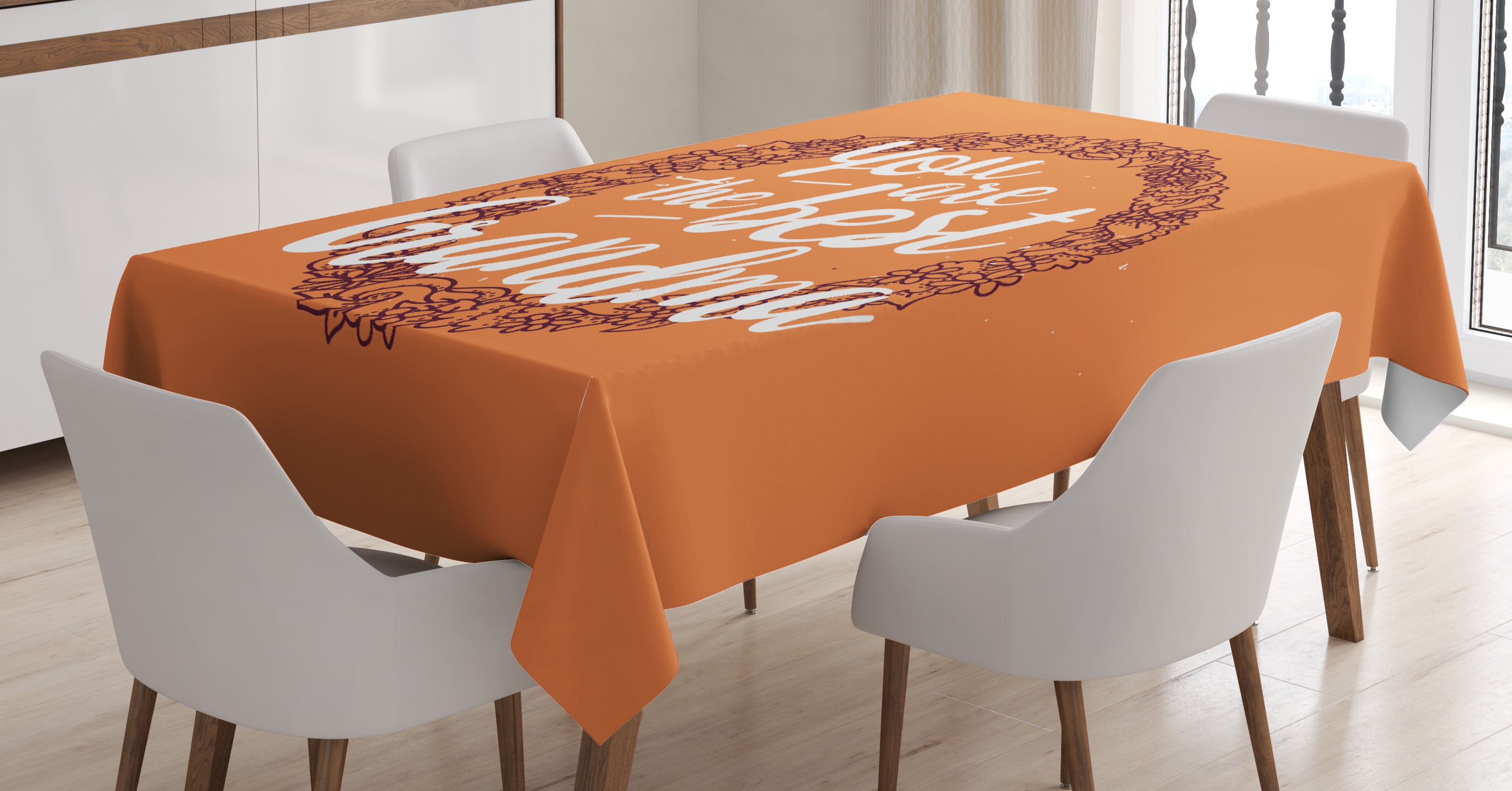 Ambesonne Grandma Tablecloth Rectangular Table Cover, Floral Wreath ...