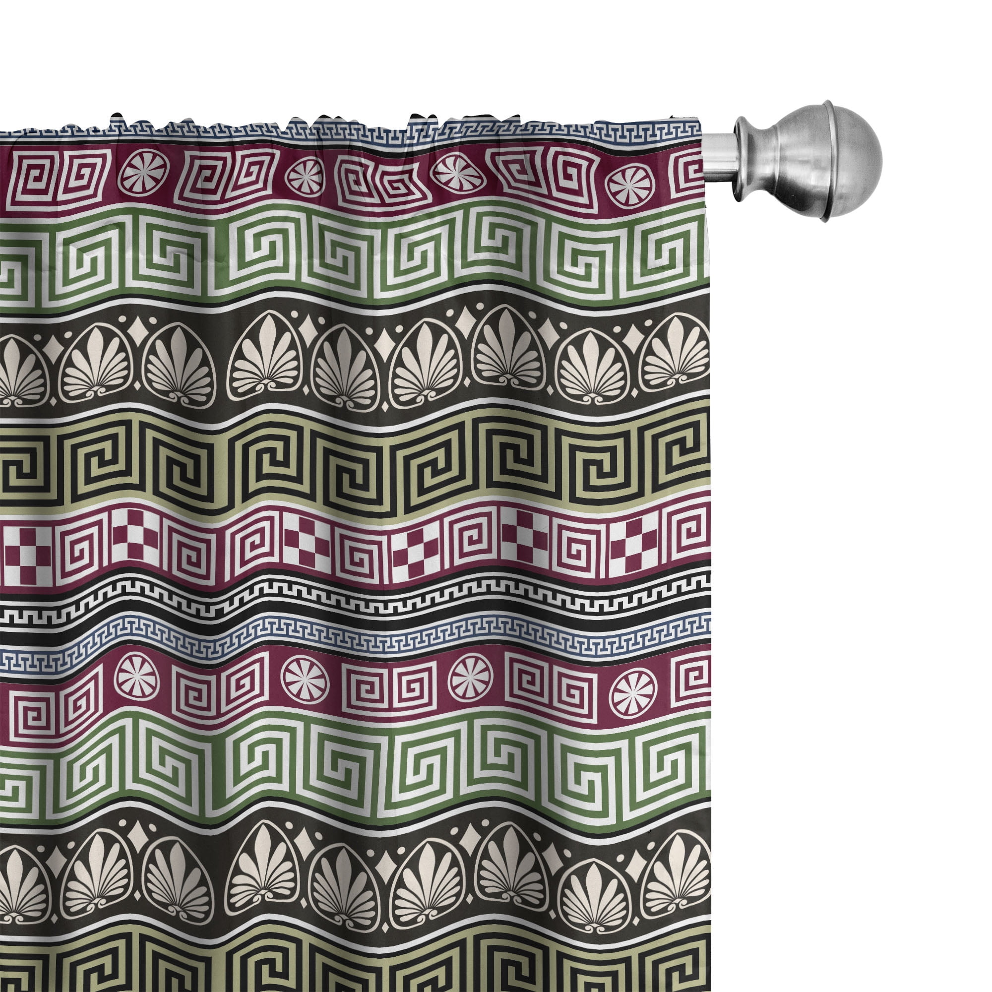 Ambesonne Greek Curtains, Antique Themed Ornate Motif, Pair of 28"x95 ...