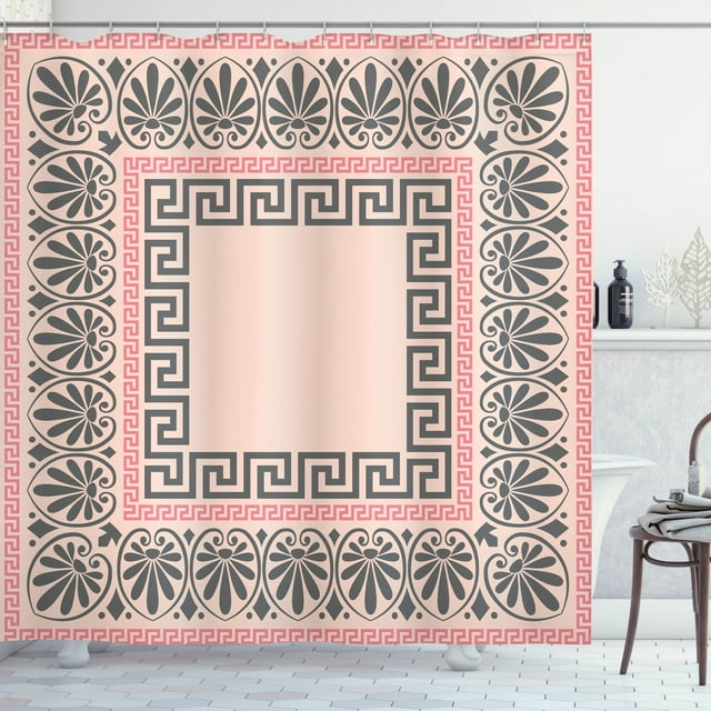 Ambesonne Greek Shower Curtain, Antique Grecian Meandros Art, 69"Wx75"L ...