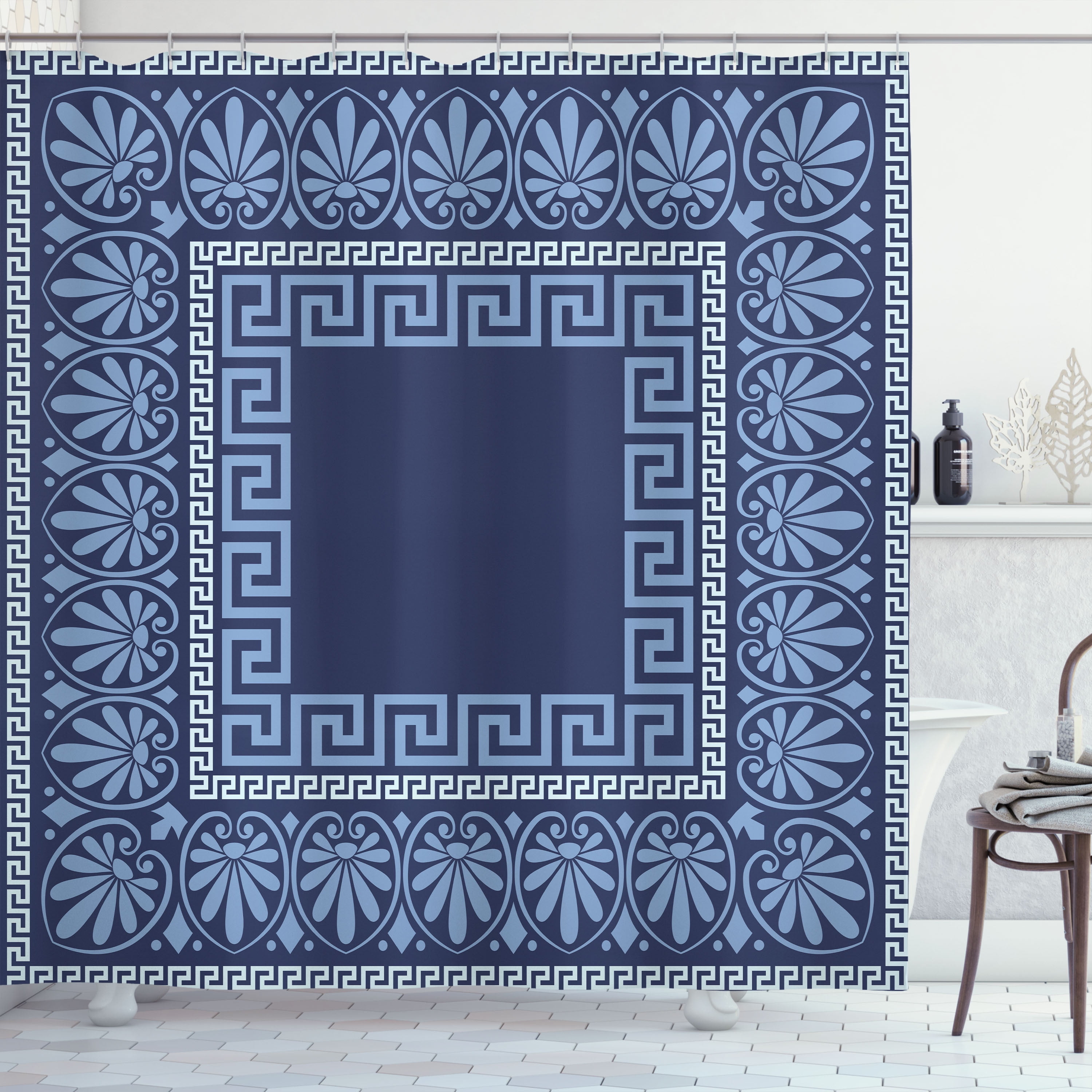 Ambesonne Greek Shower Curtain, Antique Grecian Pattern Print, 69"Wx84 ...