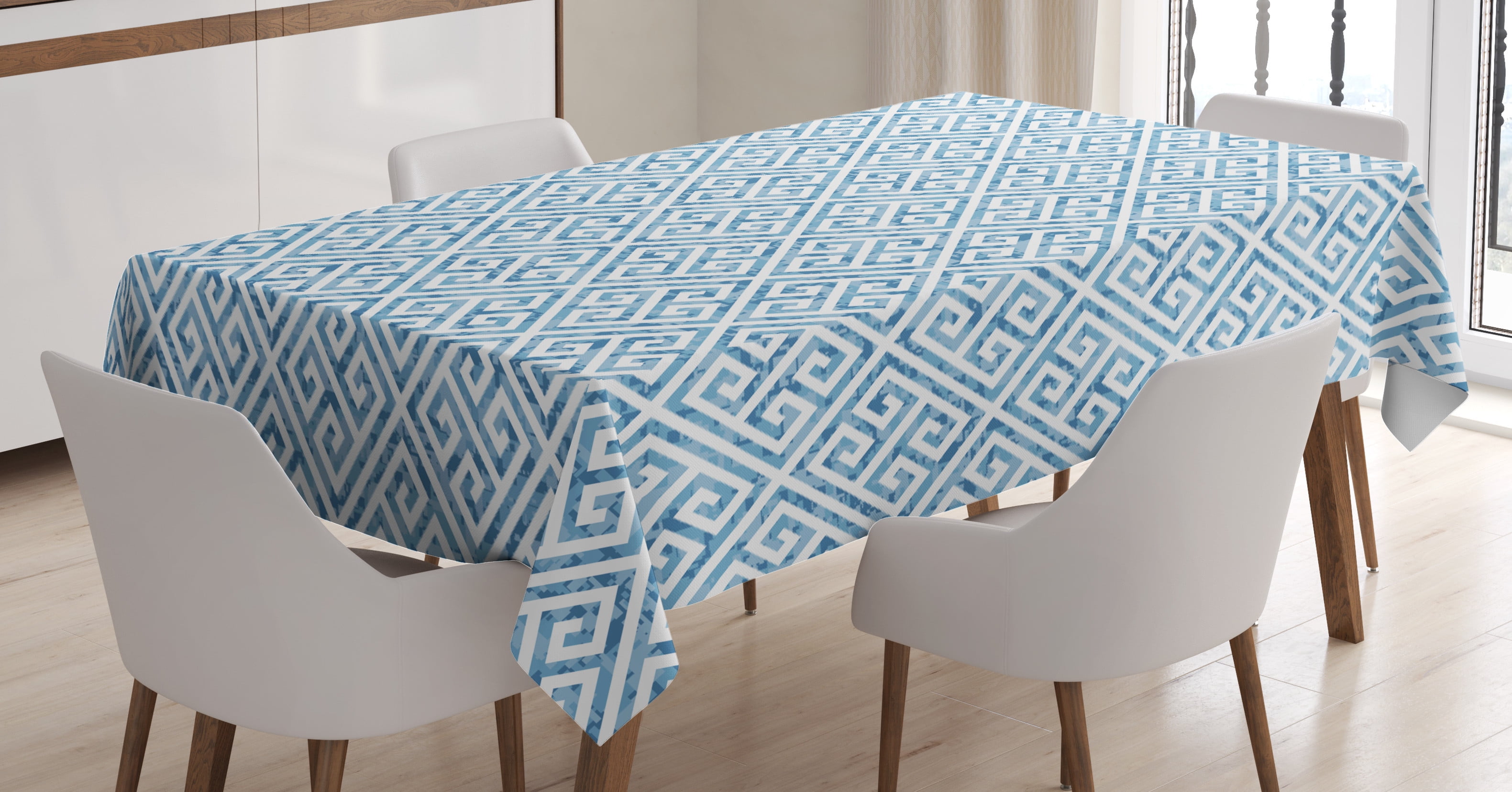 Ambesonne Greek Tablecloth Rectangular Table Cover, Camo Effect Meander ...