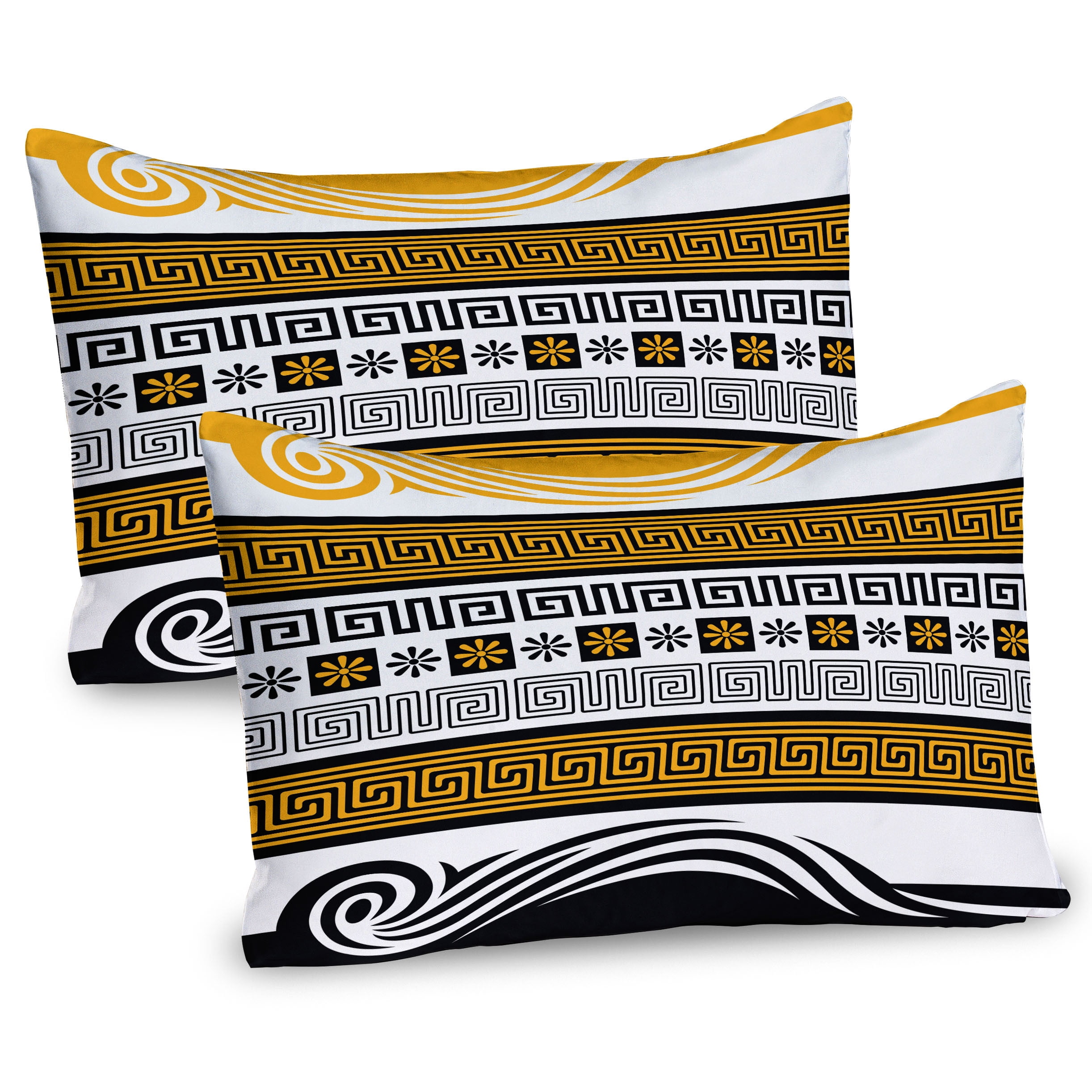 Ambesonne Greek Themed Pillow Sham 2 Pack, NeoClassical Borders, 26"x20 ...