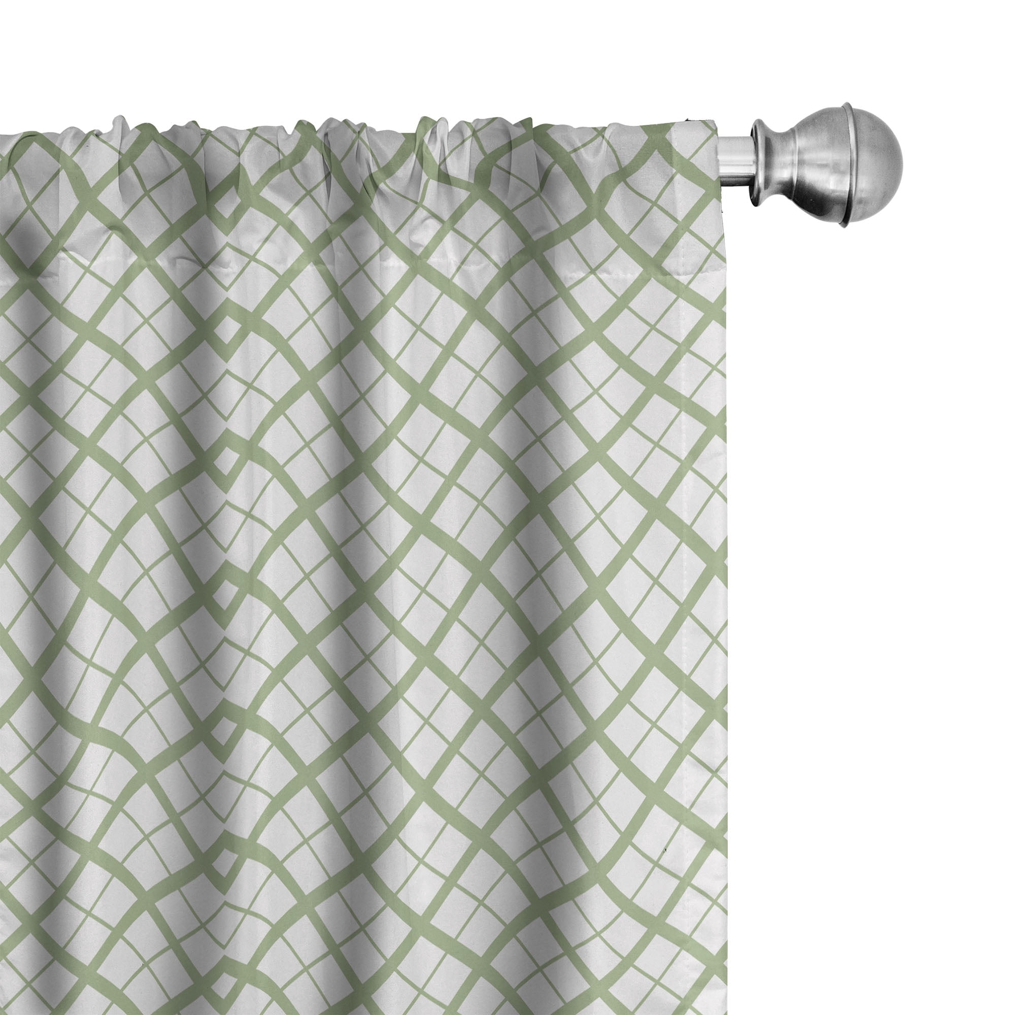 Ambesonne Green Curtains, Retro Square Shapes Tile, Pair of 28"x84 ...