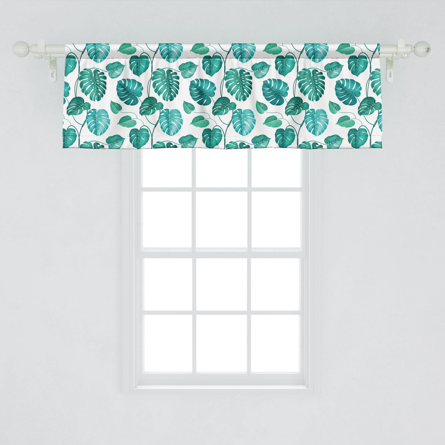 Teal Leaf Valances