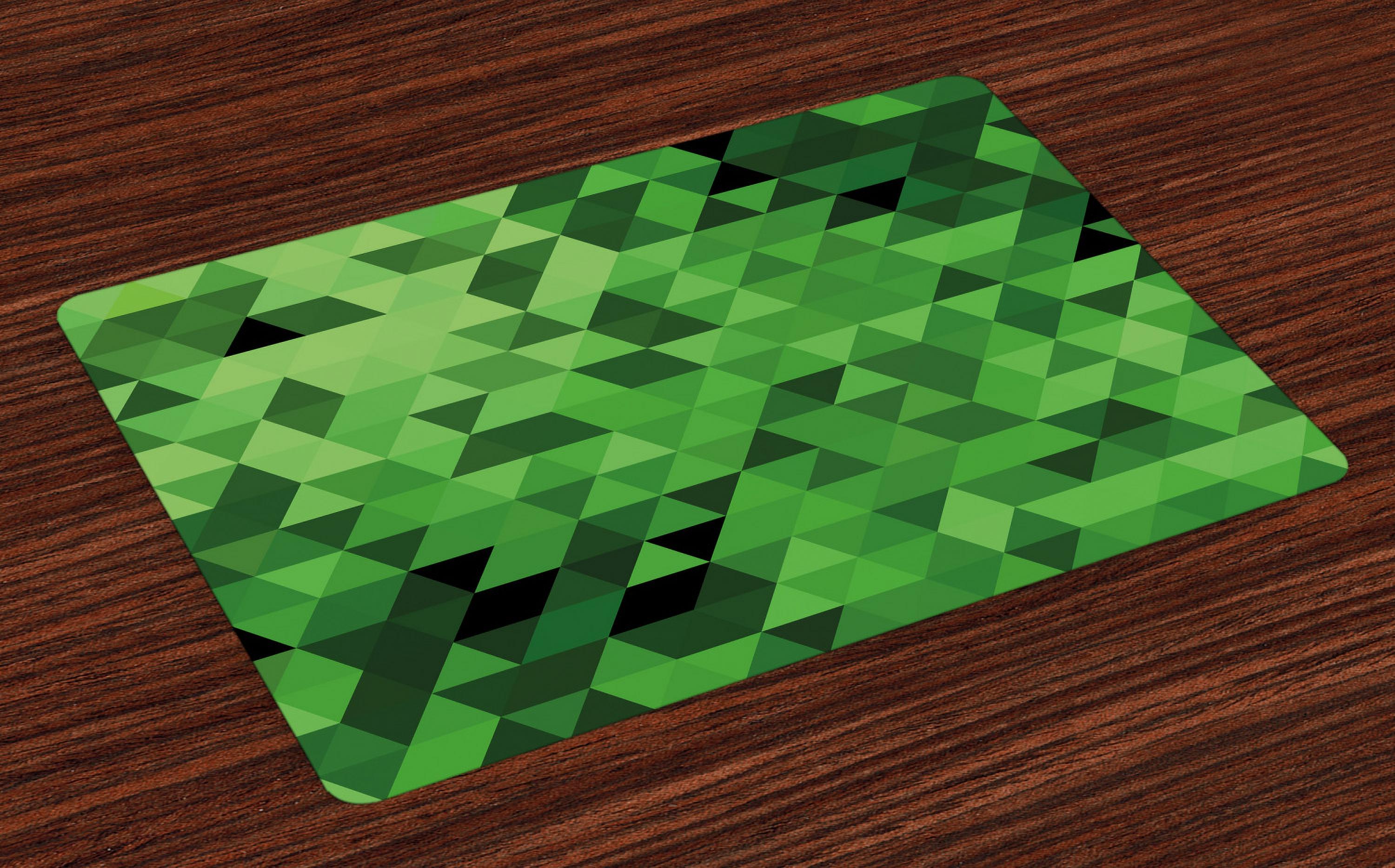 Ambesonne Green Place Mats Set of 4, Triangles Abstract Mosaic ...
