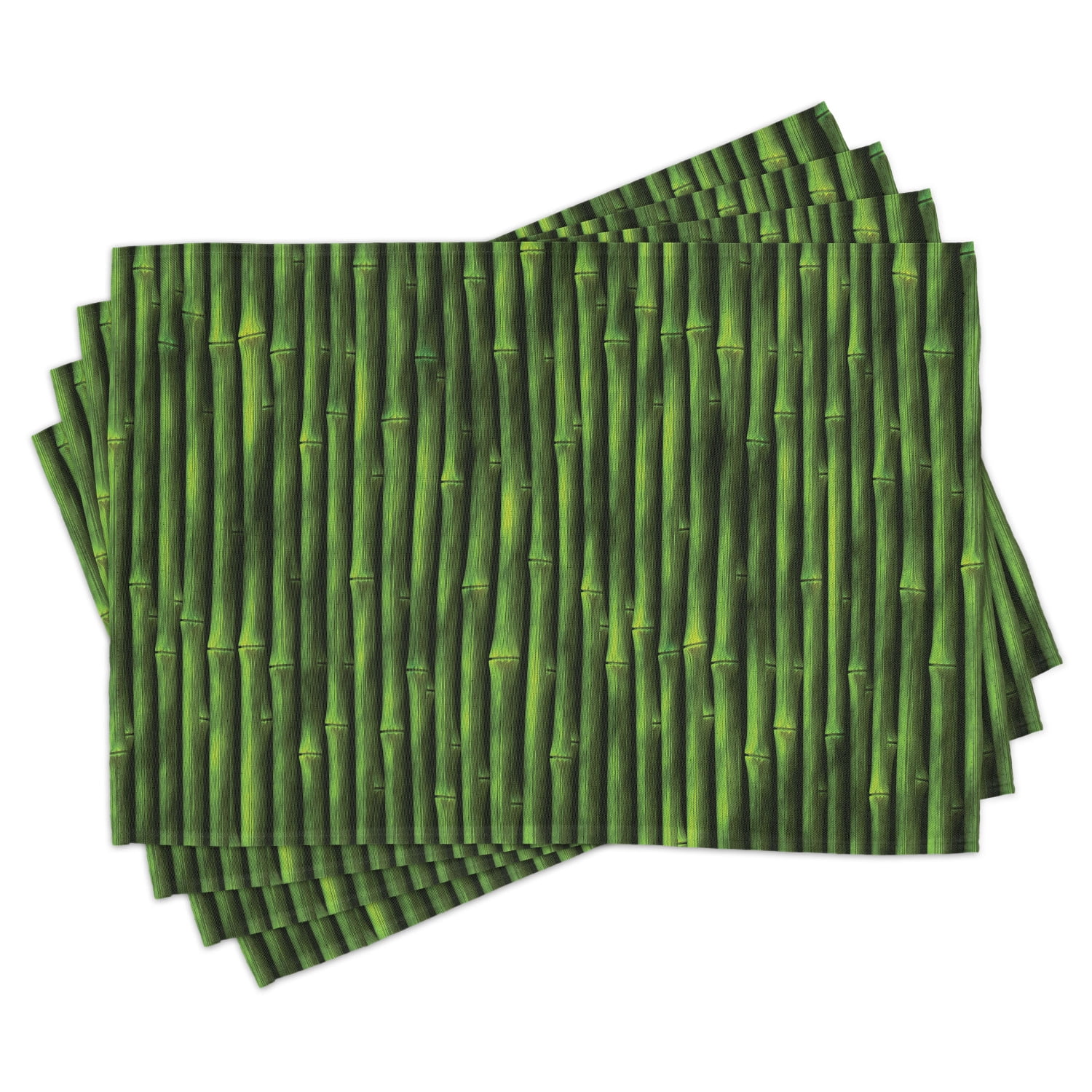 Ambesonne Green Place Mats Set of 4, Tropical Ornament Closeup ...