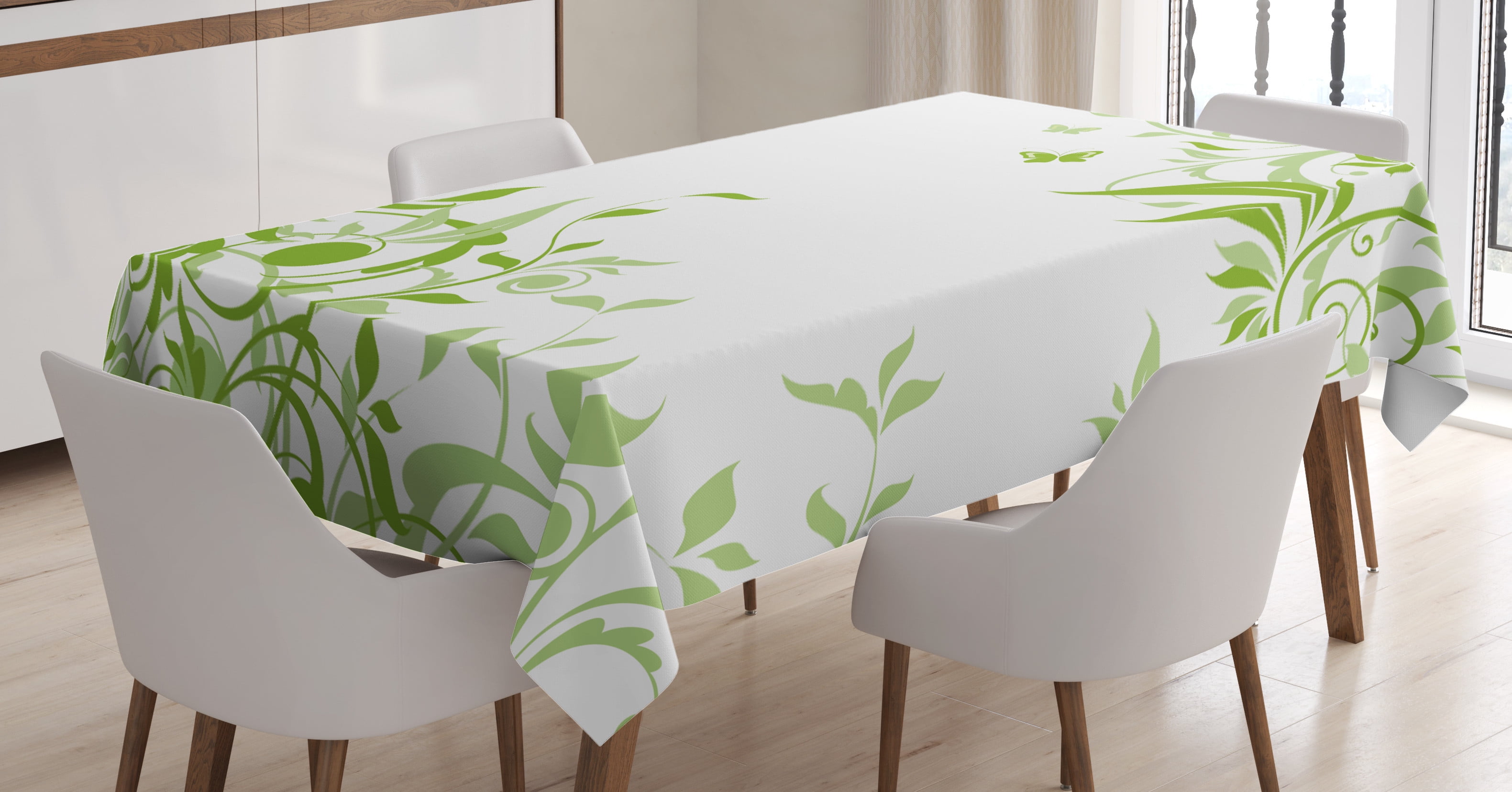 Ambesonne Green Tablecloth Rectangular Table Cover, Spring Time ...