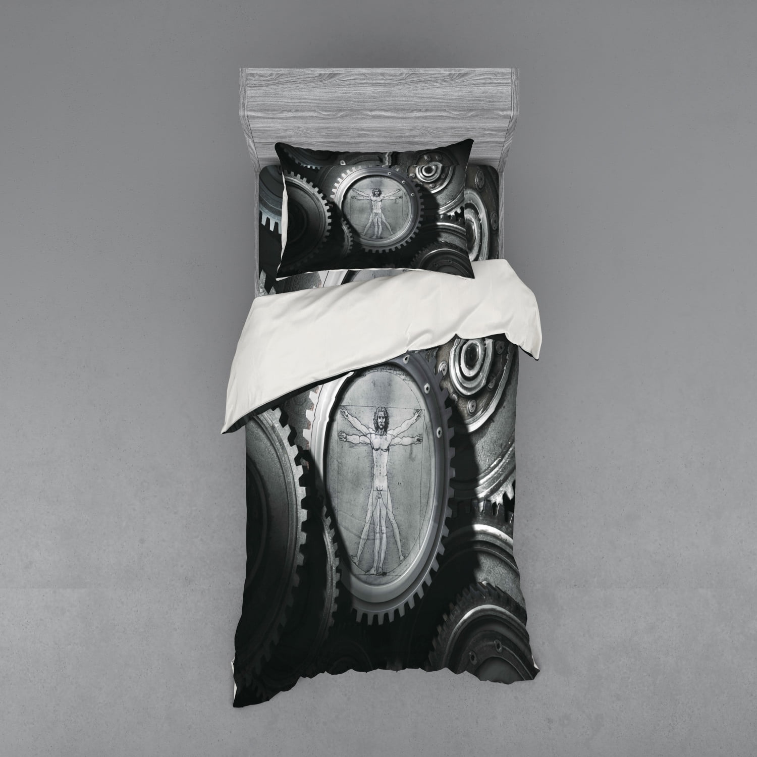 Ambesonne Grey Bedding Set 3 Pcs, Medieval Old Human Body, Twin XL ...