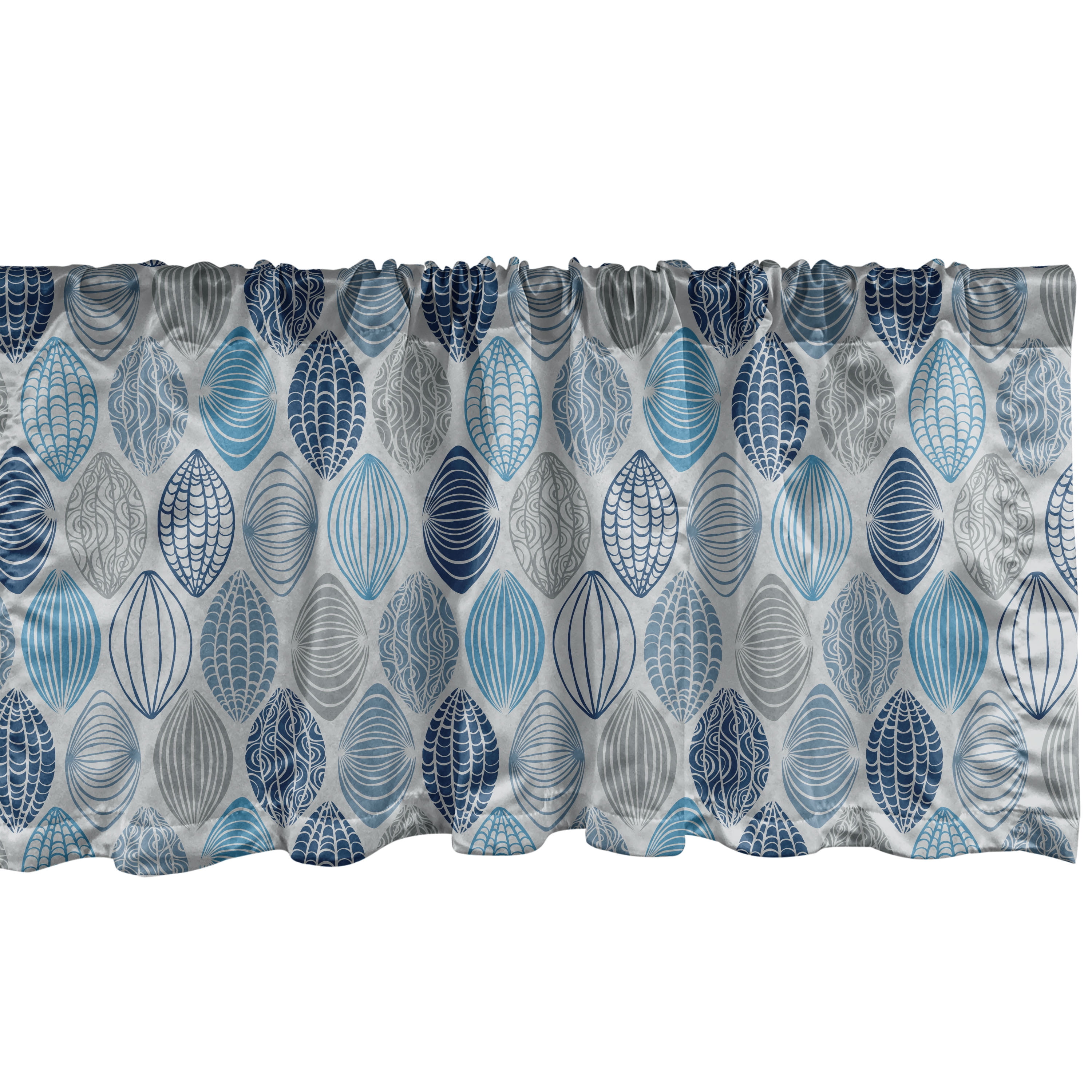 Ambesonne Grey Blue Window Valance, Round Shapes Design, 54" X 18 ...