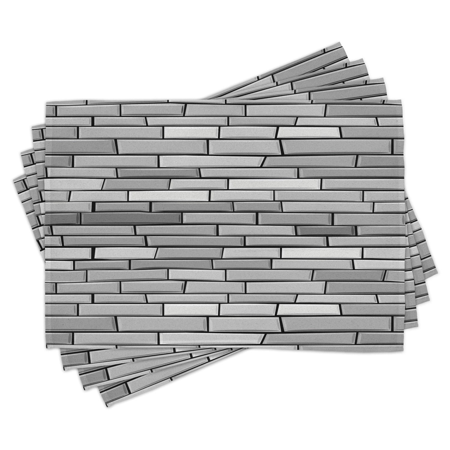 Ambesonne Grey Place Mats Set of 4, Brick Wall English Style, Standard ...