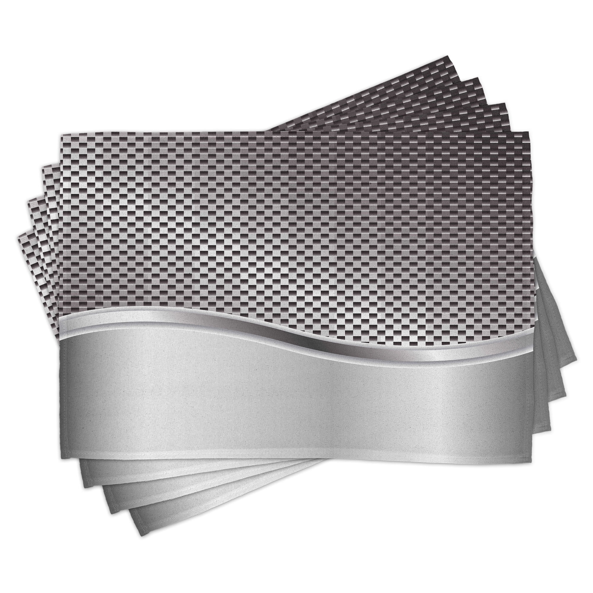 Ambesonne Grey Place Mats Set of 4, Industrial Grid Motif, Standard ...