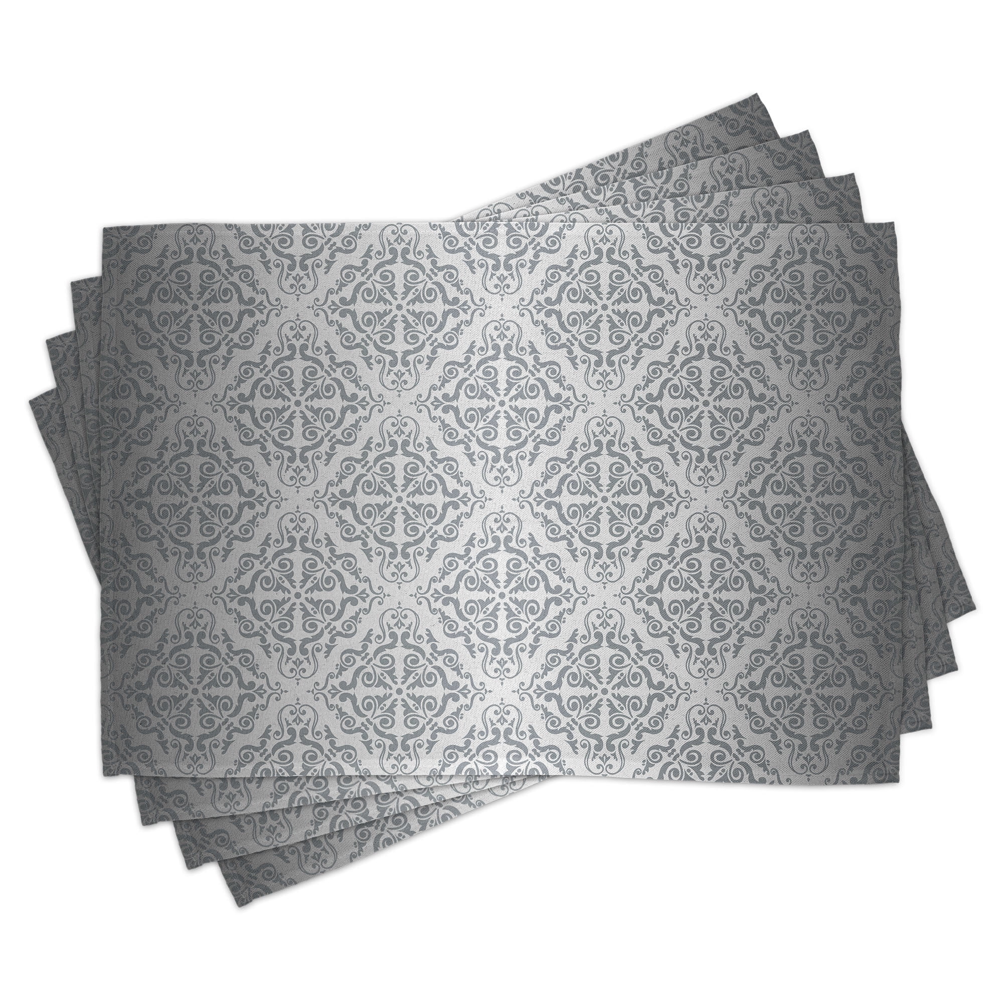 Ambesonne Grey Place Mats Set of 4, Monochrome Victorian, Standard Size ...