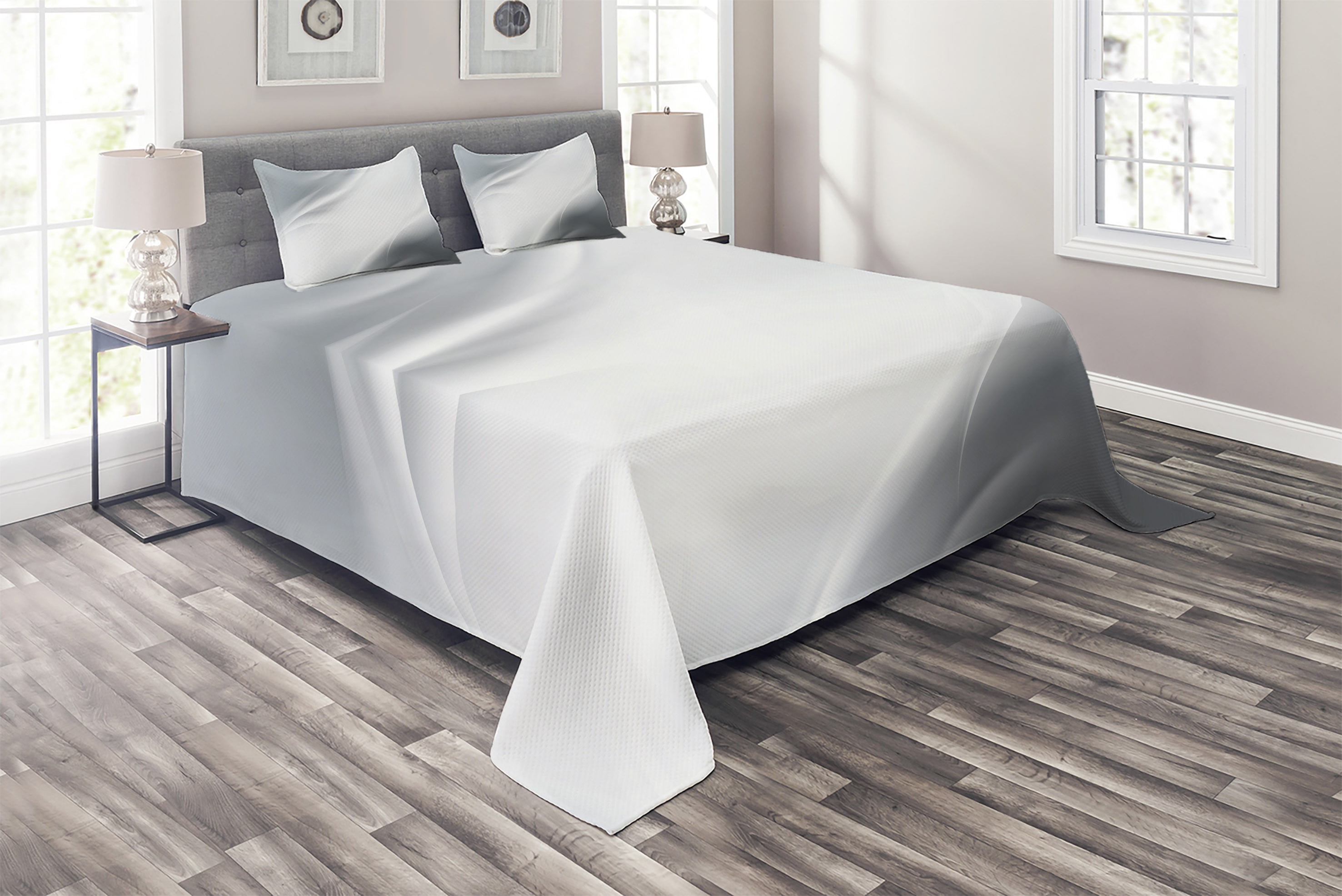 Ambesonne Grey Quilted Coverlet 3 Pcs, Abstract Ombre Lines, Queen Size ...