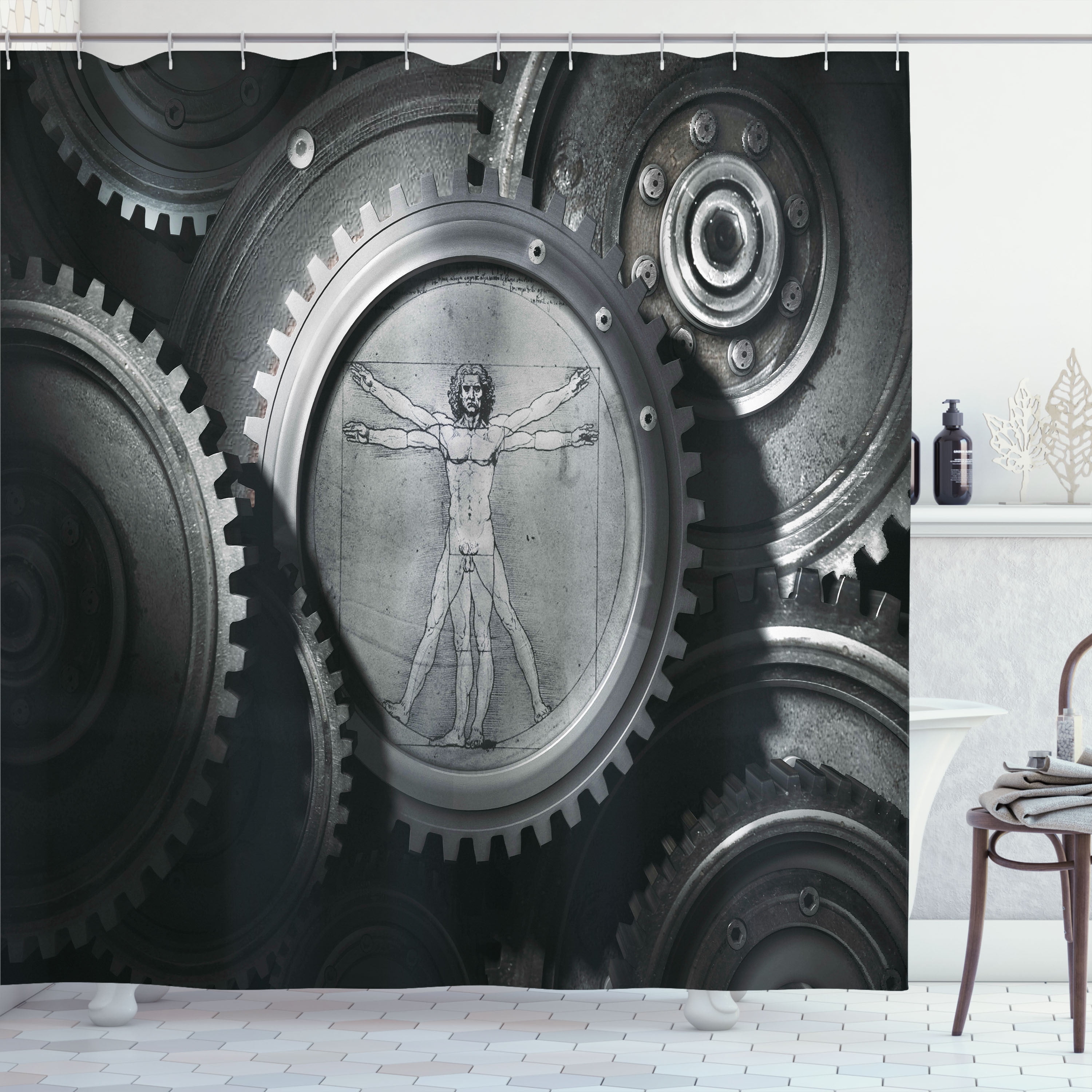 Ambesonne Grey Shower Curtain, Medieval Old Human Body, 69"Wx70"L, Grey ...