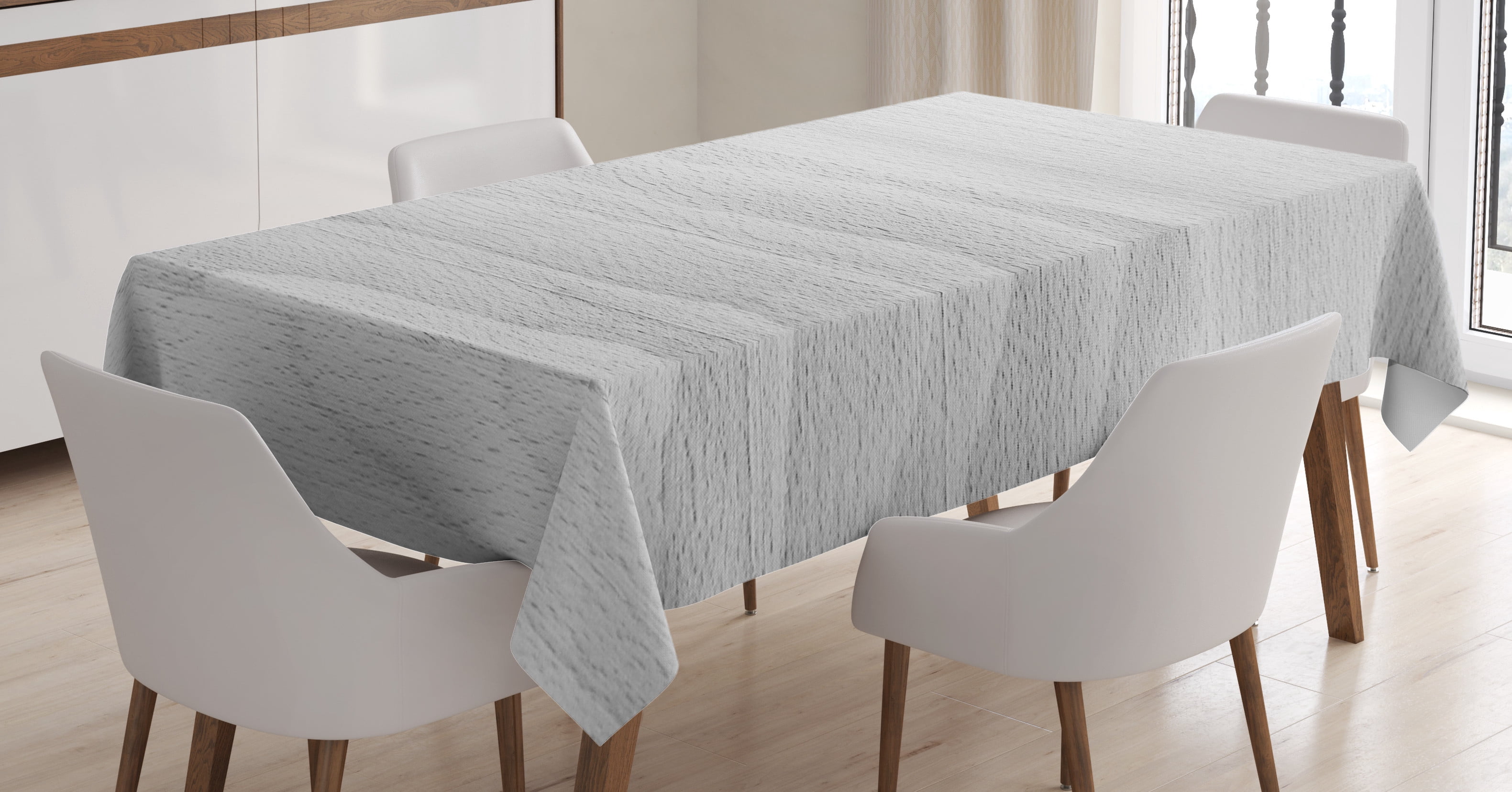 Ambesonne Grey Tablecloth Rectangular Table Cover, Close up Wood ...