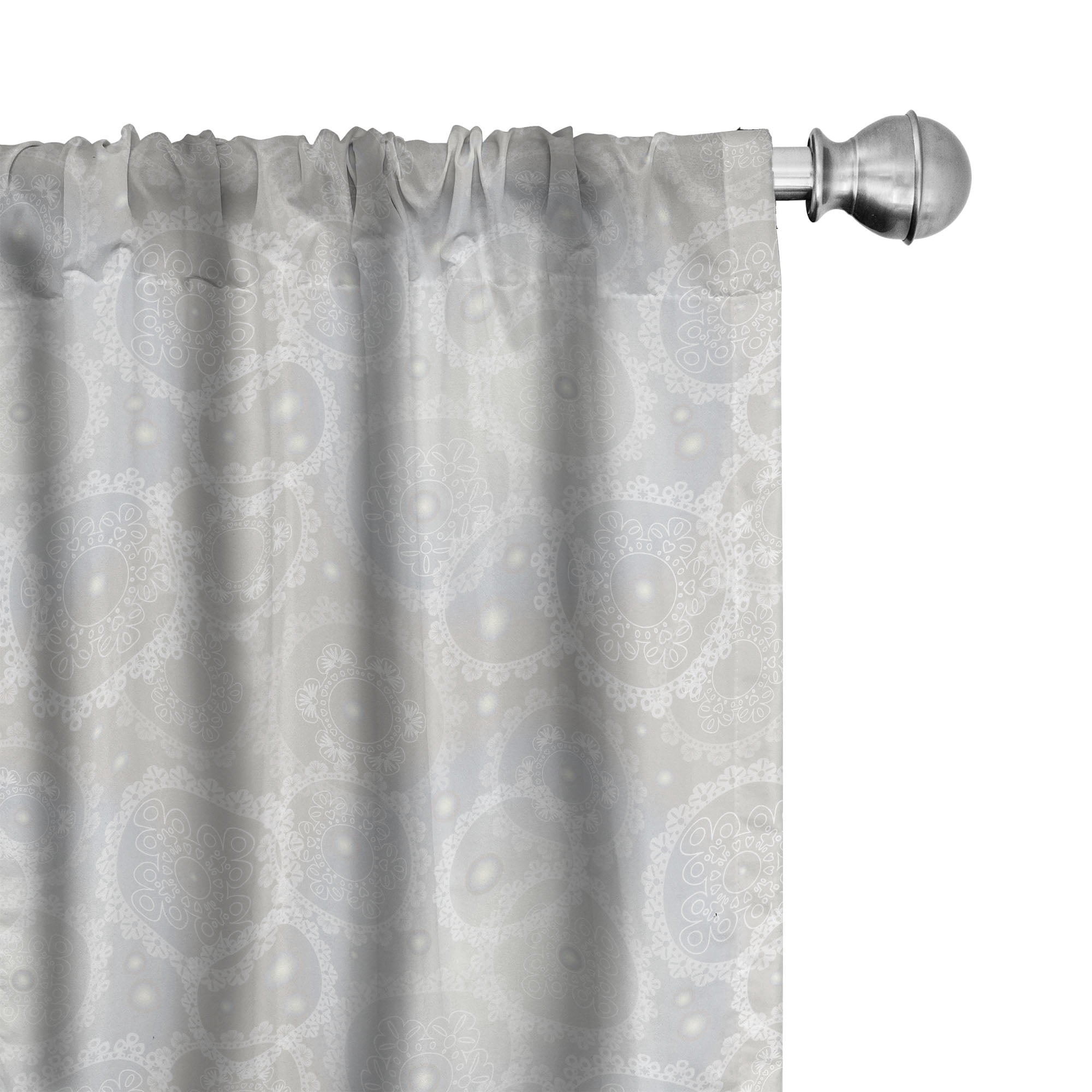 Ambesonne Grey White Curtains, Romantic Bridal Lace, Pair of 28"x95 ...