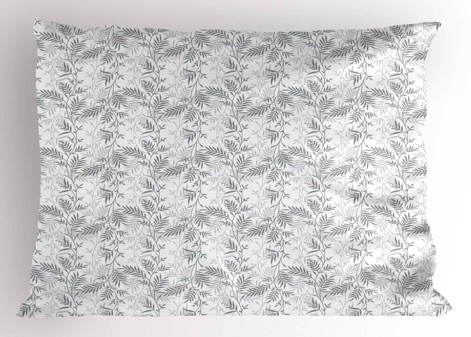 Ambesonne Grey and White Pillow Sham, Rural Field Romantic, 26" X 20 ...