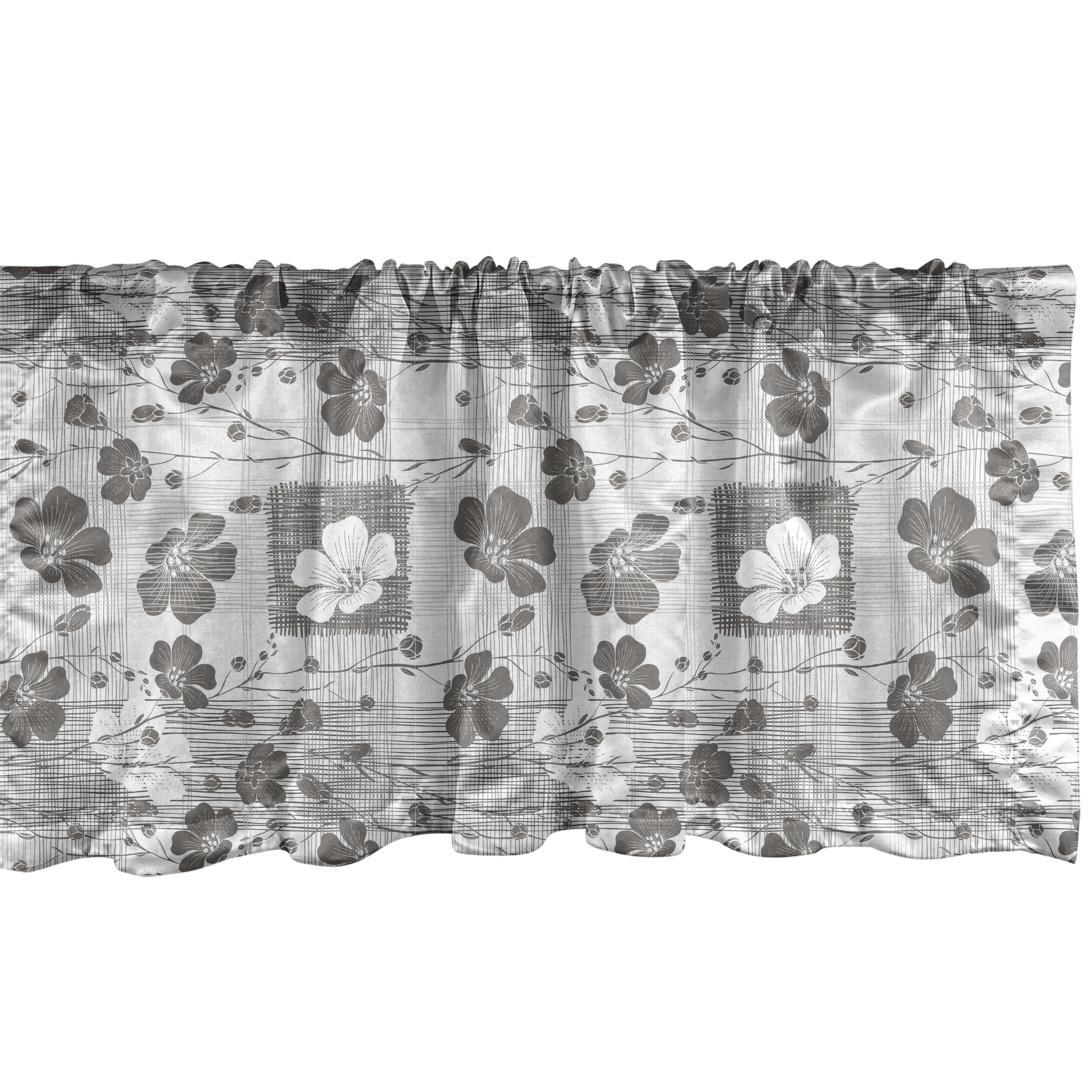 Ambesonne Grey and White Window Valance, Inflorescence, 54" X 18", Grey ...