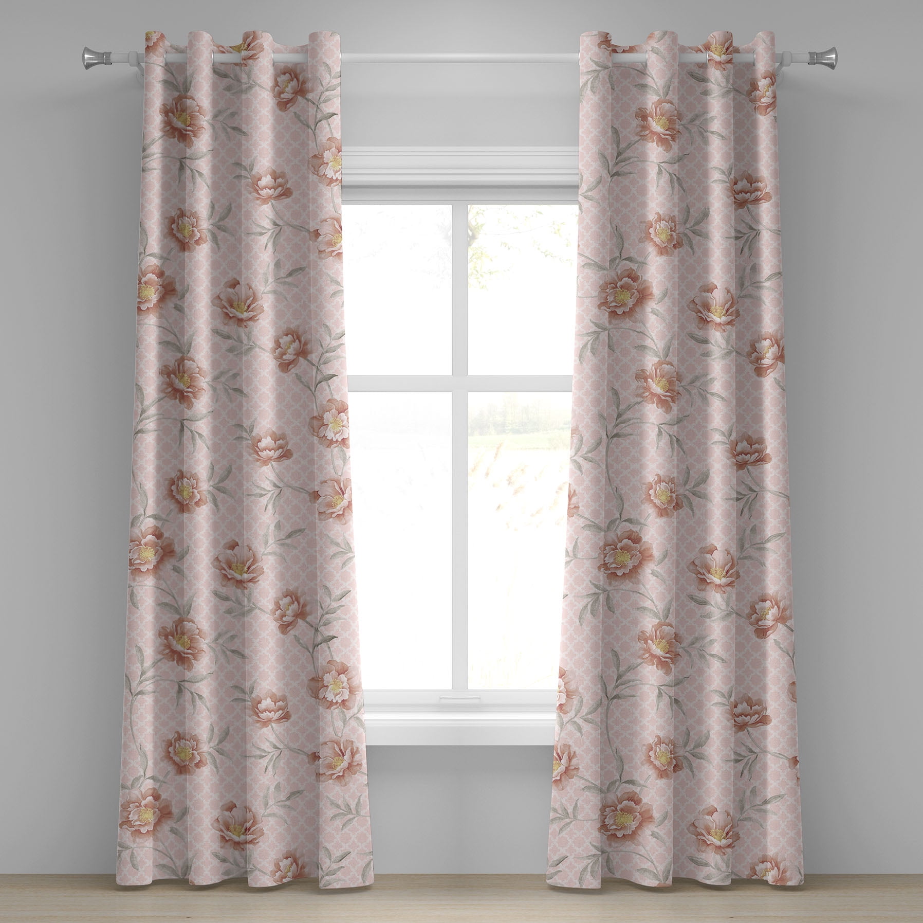 Ambesonne Grommet Curtain, , 50"x108", Pale Pink Pale Salmon - Walmart.com