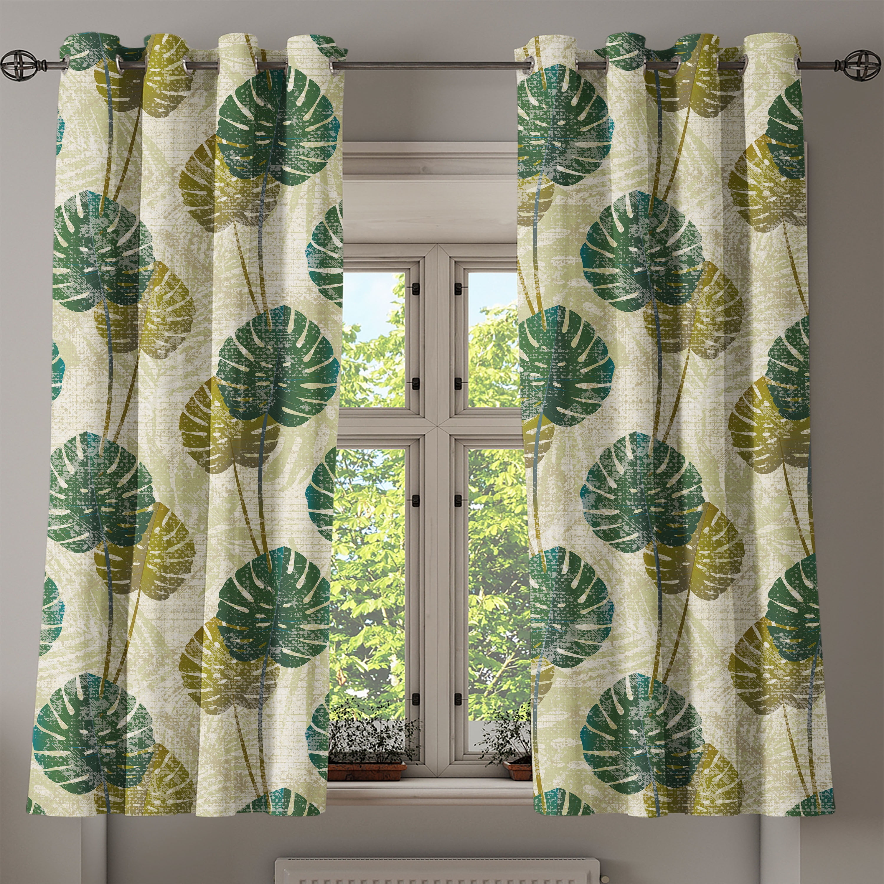Ambesonne Grommet Curtain, , 50"x63", Fawn Hunter Green - Walmart.com