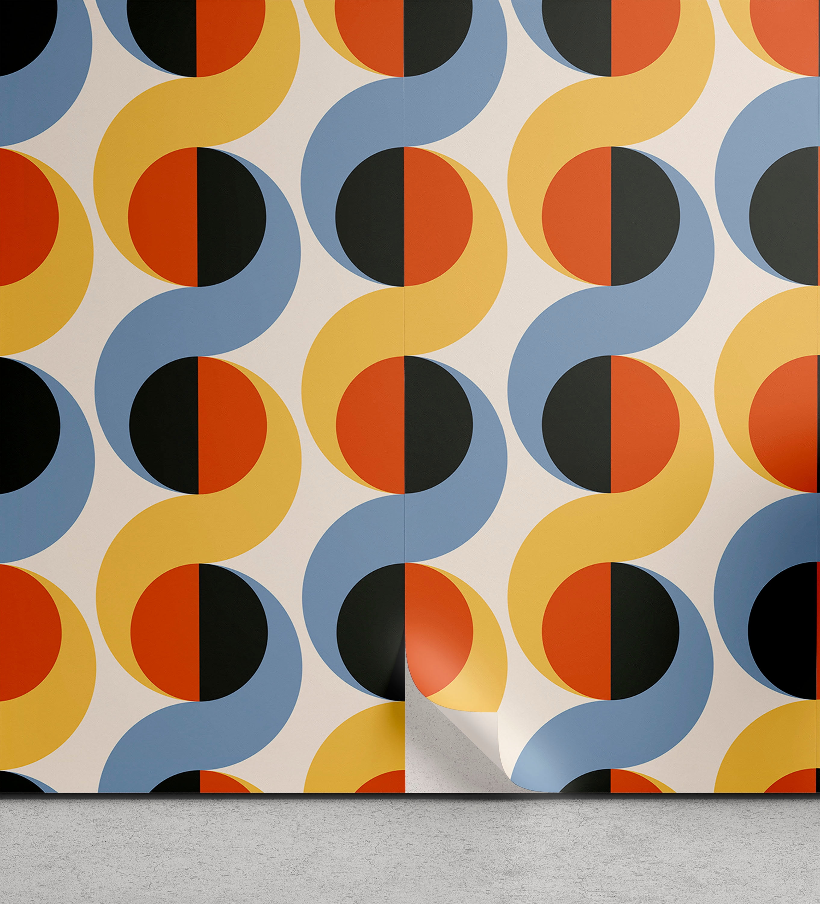 Ambesonne Groovy Art Peel & Stick Wallpaper for Home, Swirling Funky ...