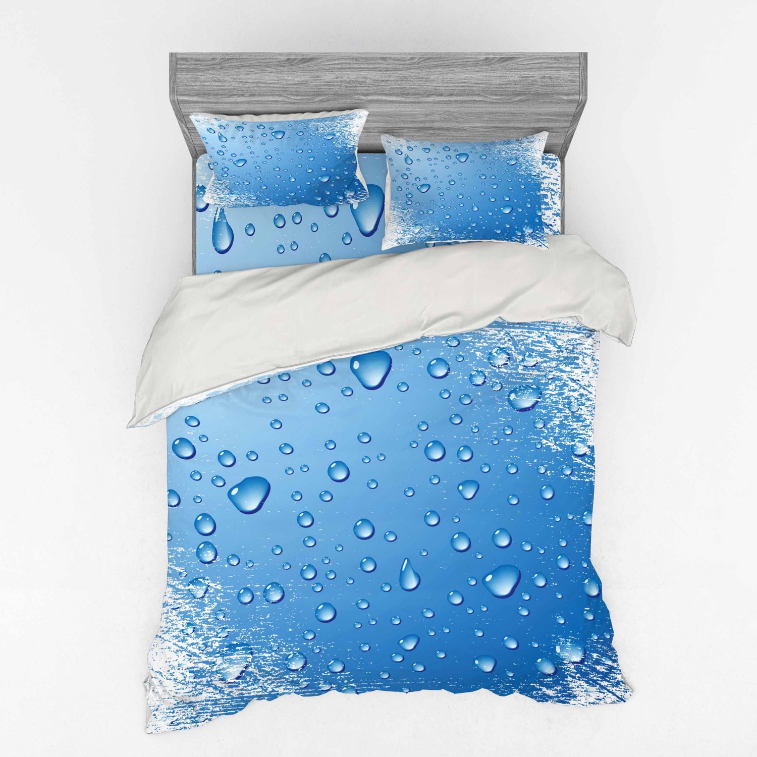 Ambesonne Grunge Bedding Set 4 Pcs, Realistic Water Bubbles, Queen ...