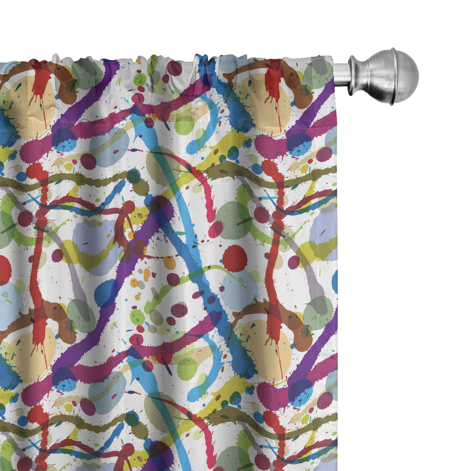 Ambesonne Grunge Curtains, Colorful Ink Splash Display, Pair of 28"x95 ...