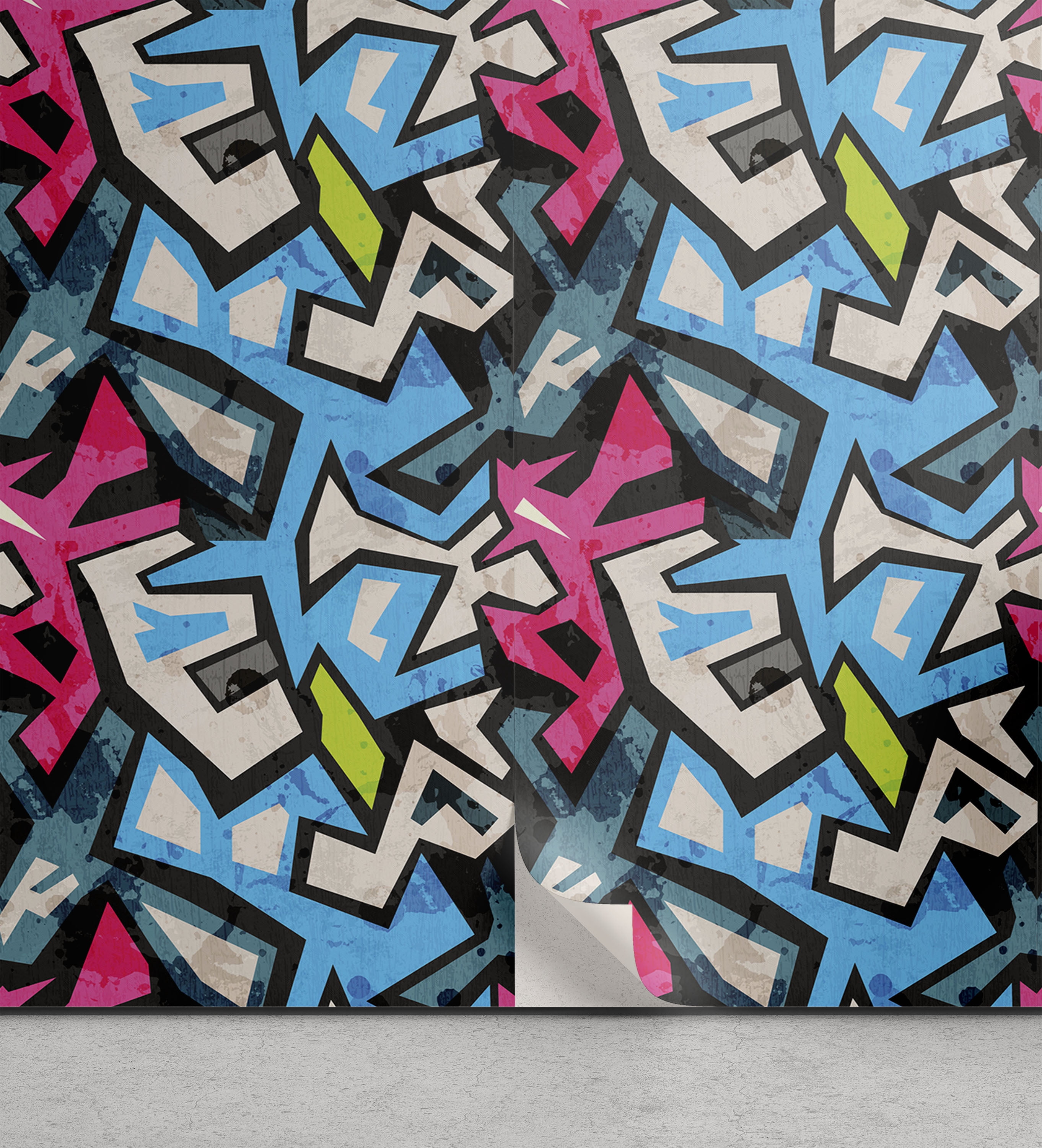 Ambesonne Grunge Peel & Stick Wallpaper for Home, Street Art Graffiti ...