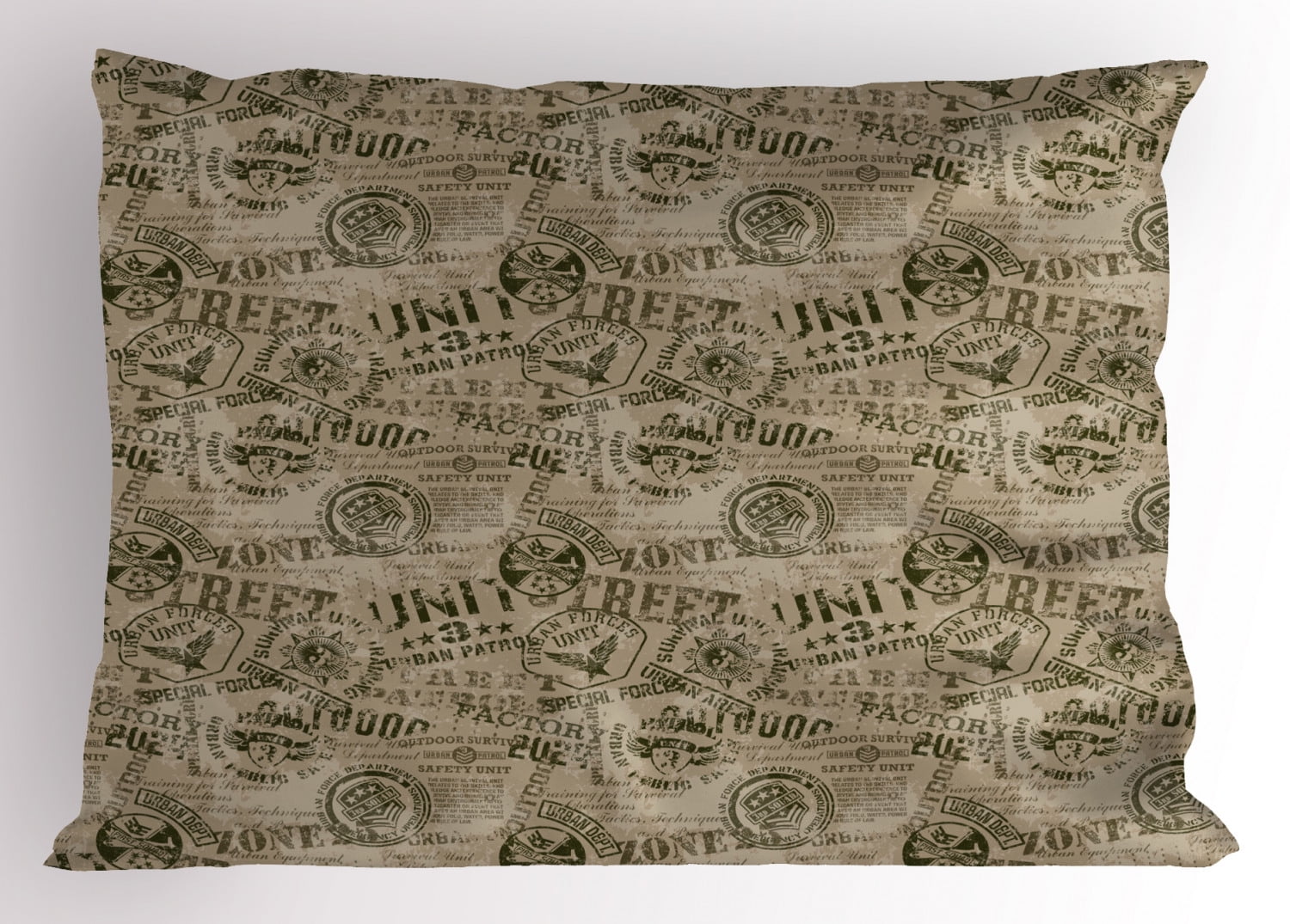 Ambesonne Grunge Pillow Sham, Nostalgic Pins Old, 26" X 20", Army Green ...